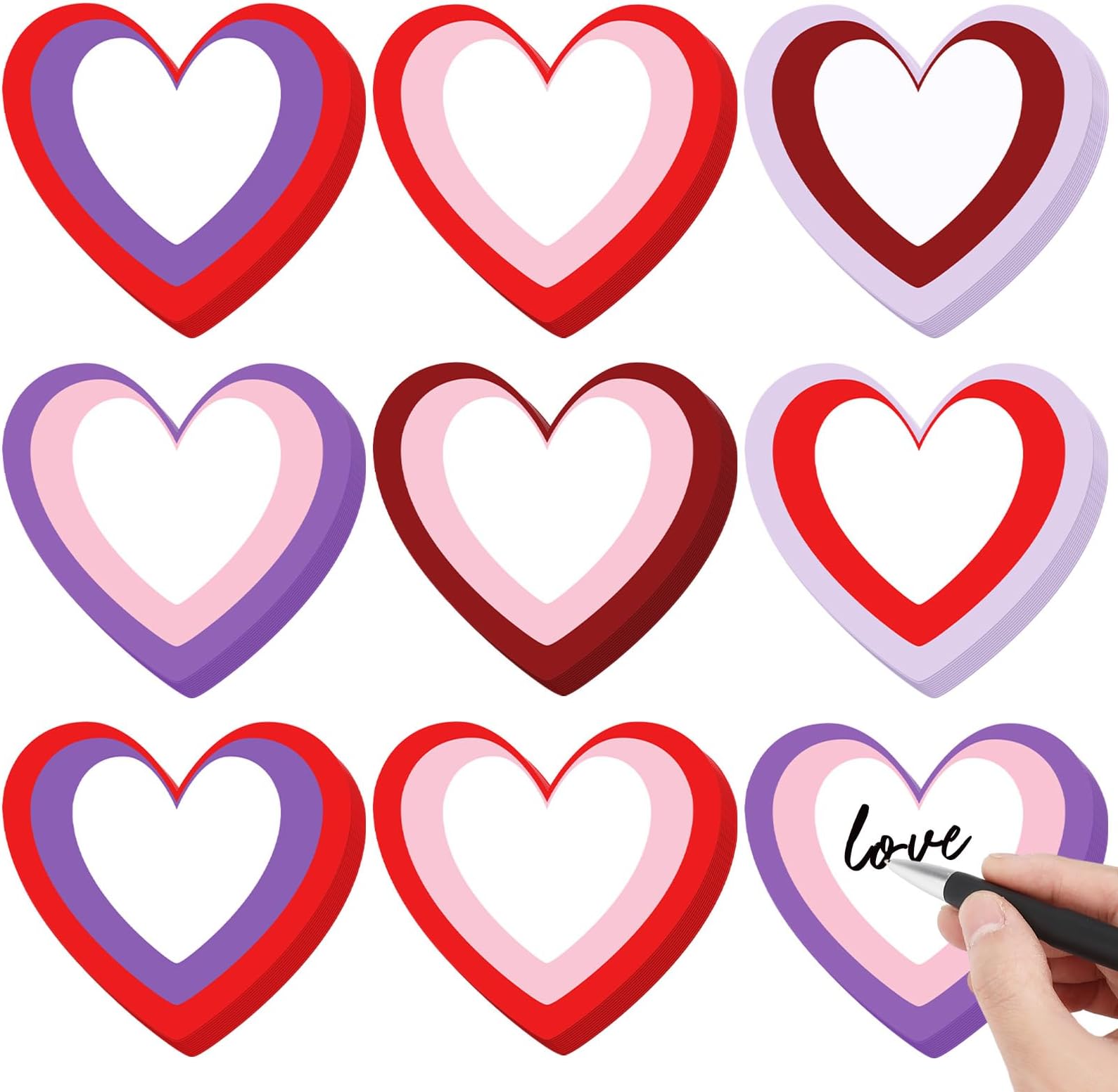 Amazon.com: 120 Pieces Heart Cutouts Paper Heart Cutouts Paper Hearts 4 ...