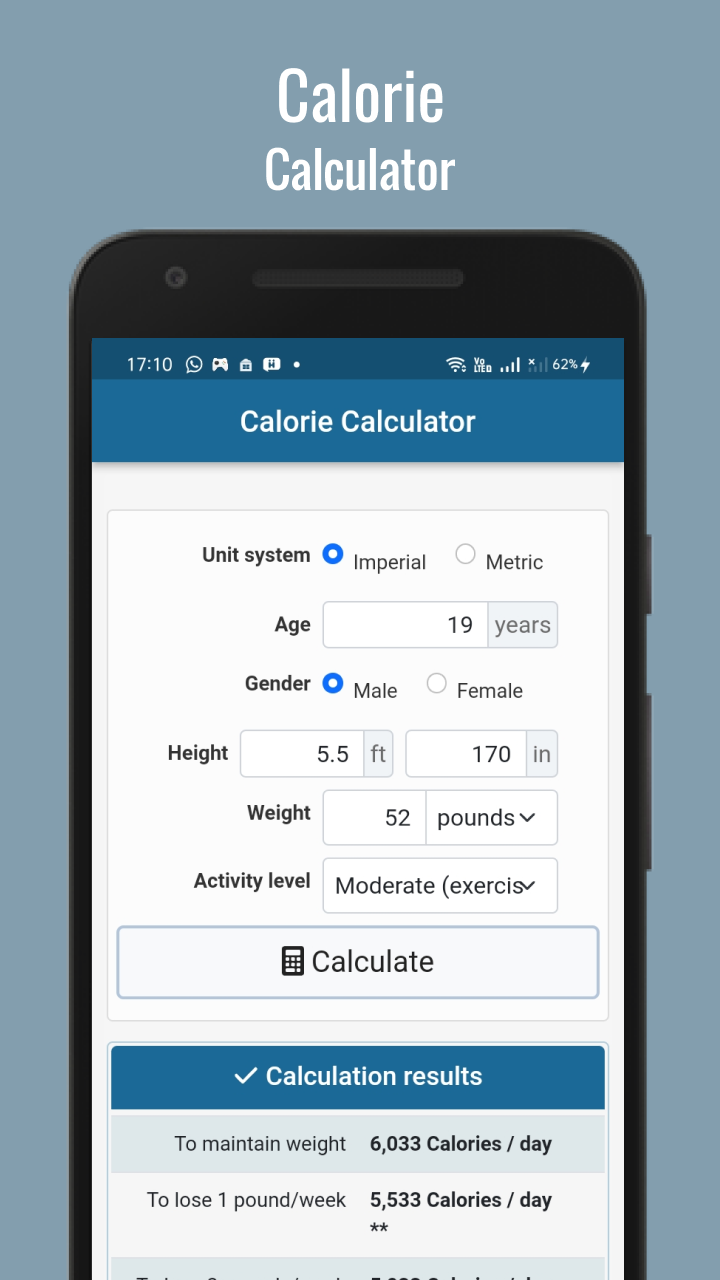 Calorie Calculator:Amazon.de:Appstore for Android