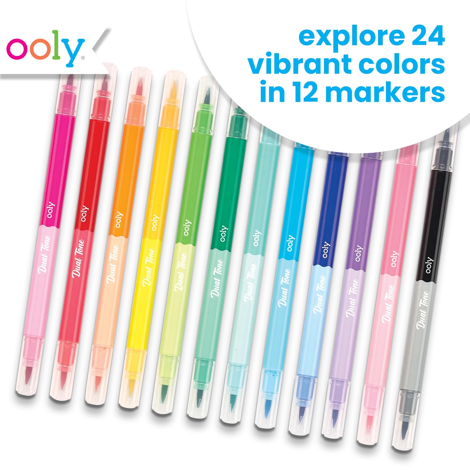 Snapklik.com : Dual Tone Double Ended Calligraphy Markers, 12 Brush Tip ...