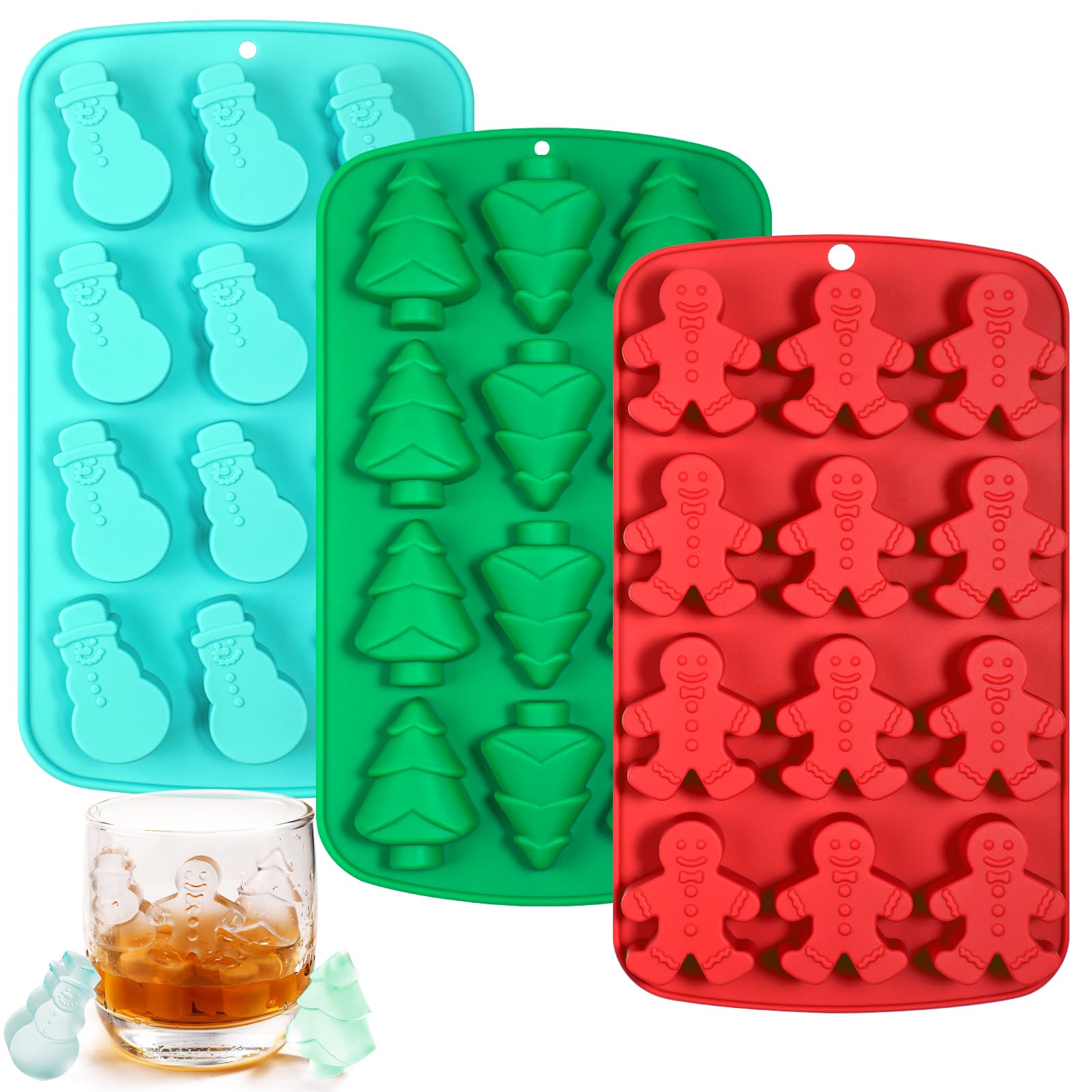 Amazon.com: Kamehame Christmas Ice Cube Molds, Silicone Ice Molds with ...