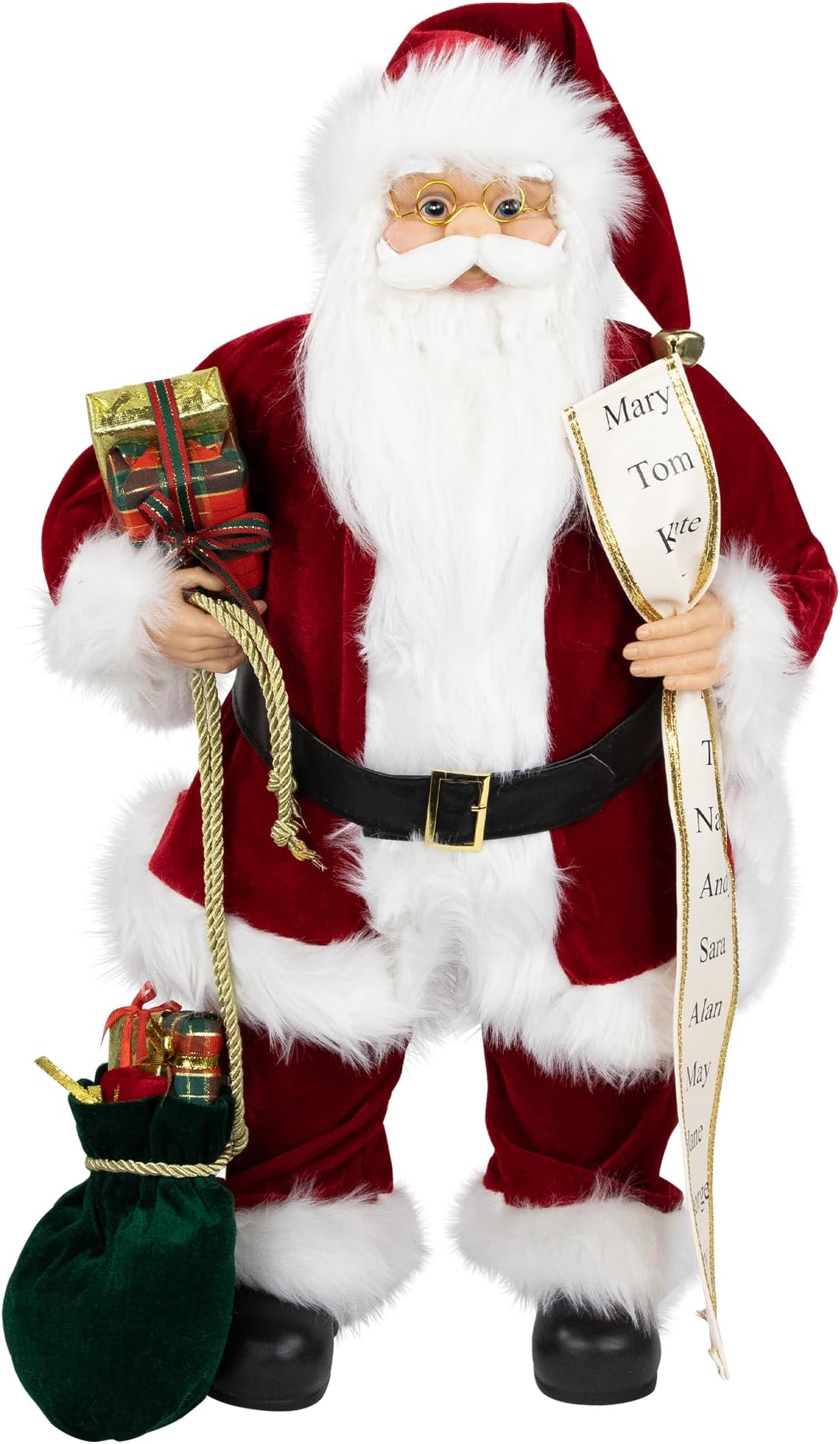 Amazon.com: Northlight 24" Wine Red and Brown Woodland Standing Santa ...