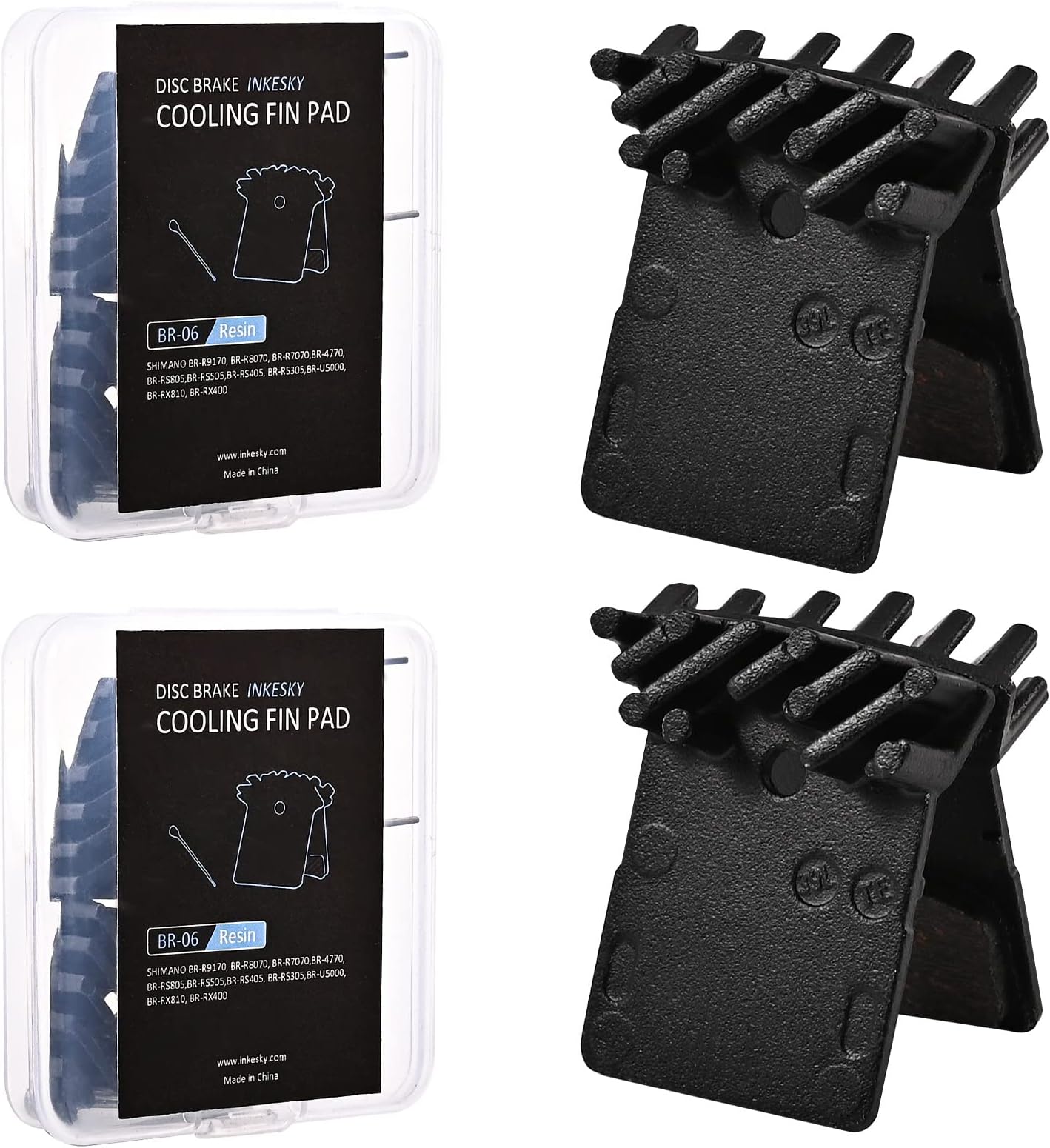 Amazon.com : SHIMANO L05A-RF Resin DISC PAD FINNED Alloy Back Plate ONE ...