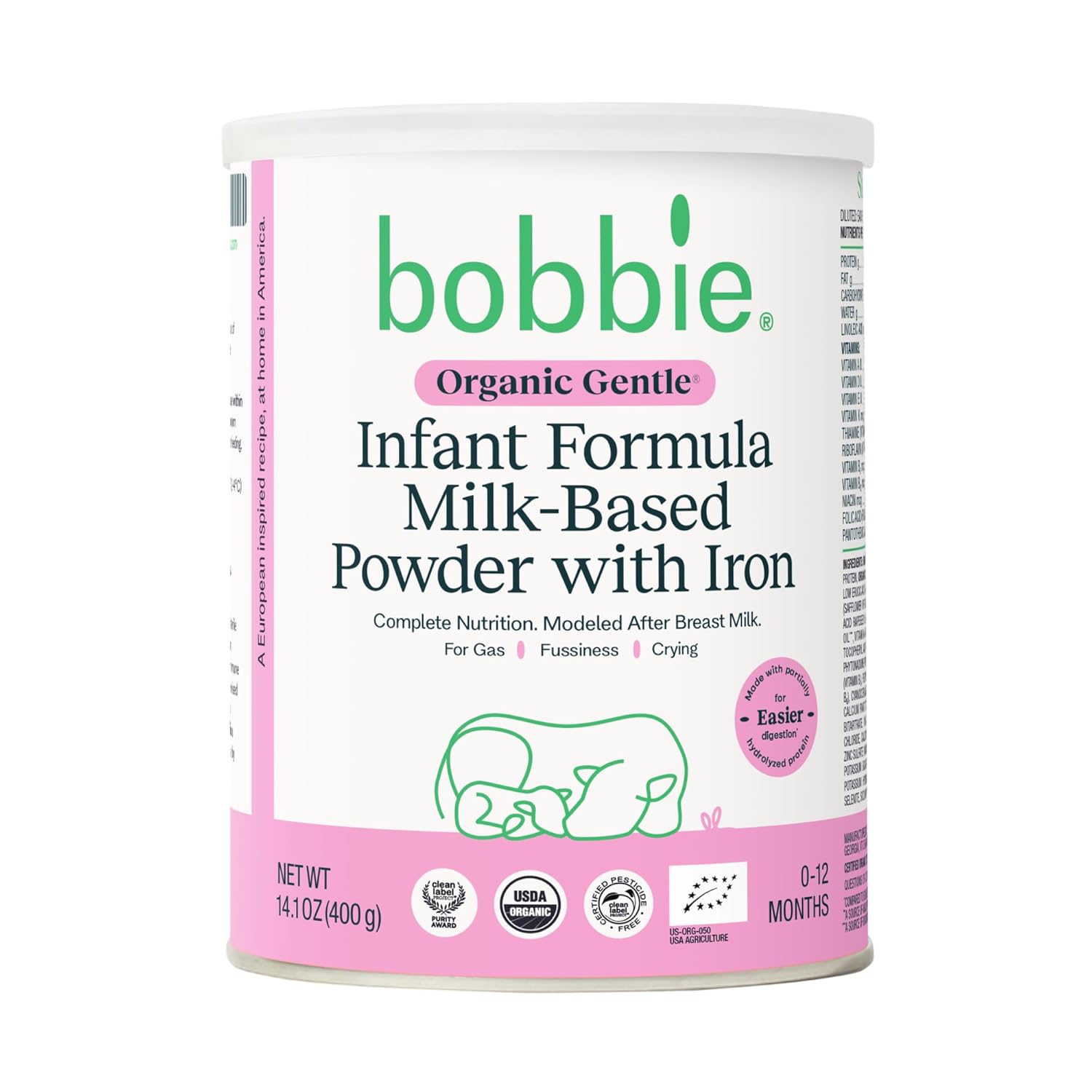 Amazon.com: Bobbie Organic Gentle Infant Formula, Milk Based Powder with Iron, DHA, Vitamin D ...