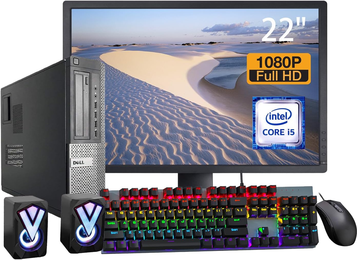 Dell Optiplex SFF Desktop Computer PC Set, 22" FHD Monitor PC Bundle ...