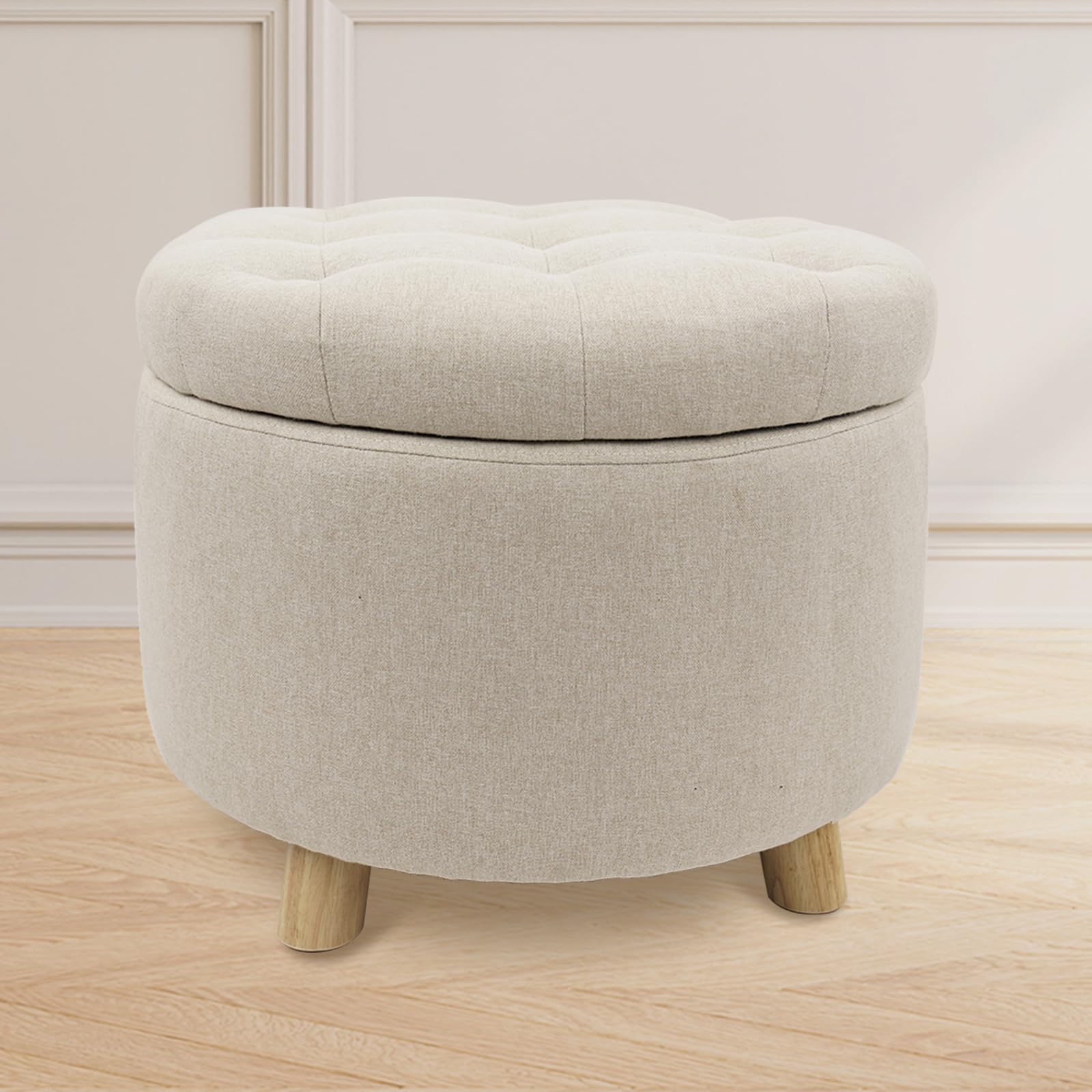 Amazon.com: CLATINA Ottoman with Storage, Large Button Tufted Round ...