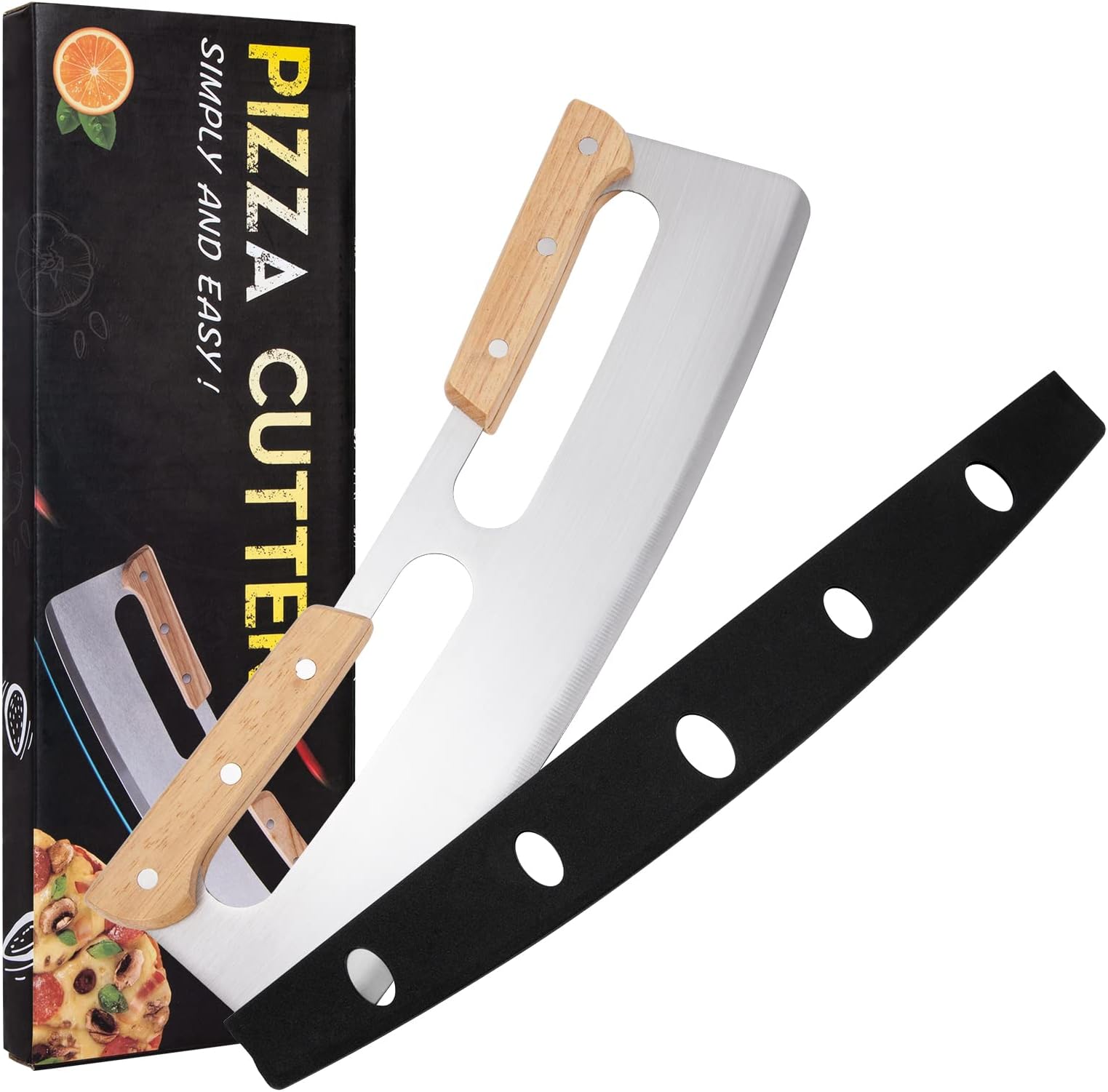 Deer & Oak Pizza Cutter - 36cm Pizza Rocker Cutter - Pizza Cutter ...