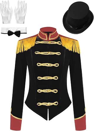 Amazon.com: dPois Womens Circus Ringmaster Costume Set Velvet Showman ...