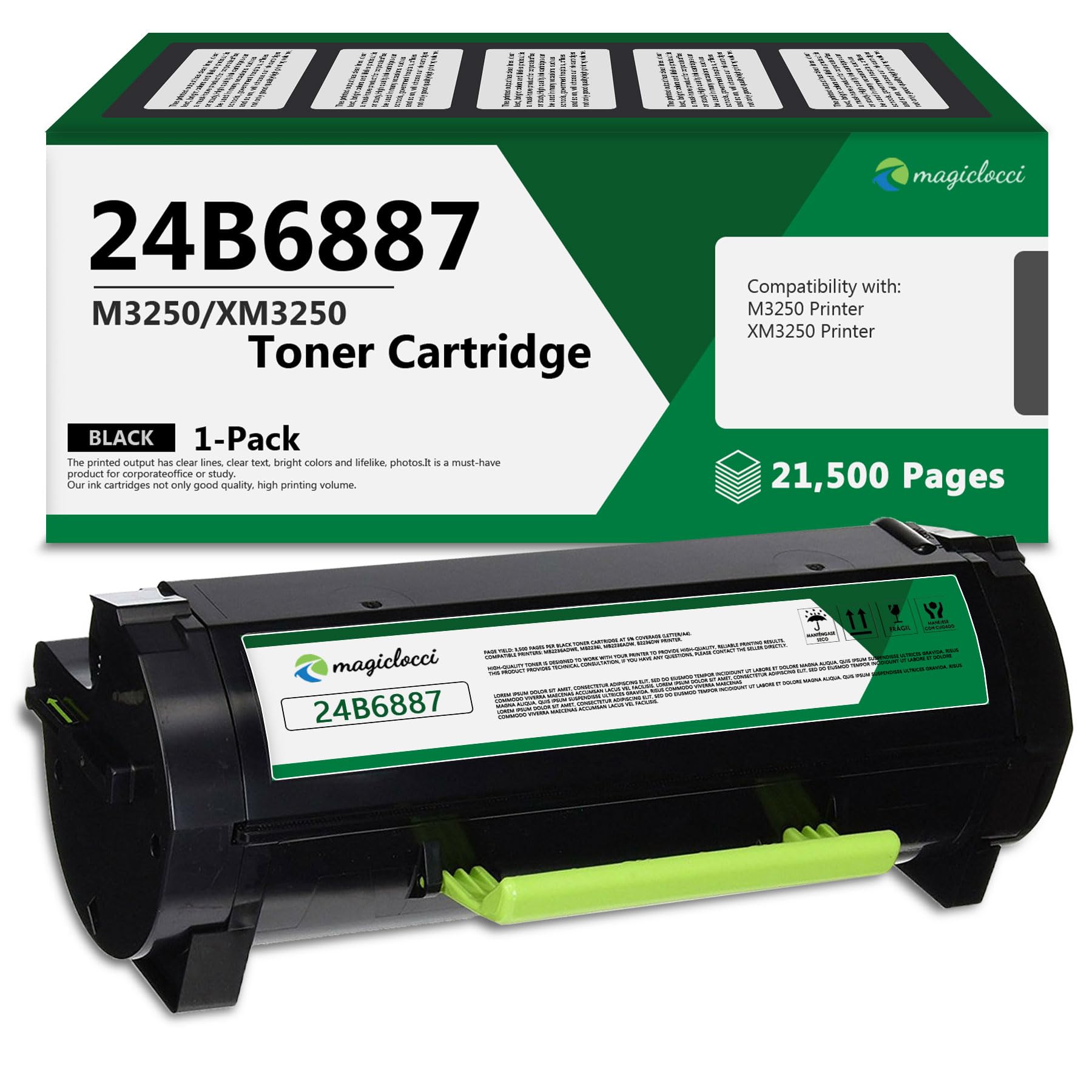 Amazon.com: 24B6887 Toner Cartridge 1 Black M3250 XM3250 Toner ...