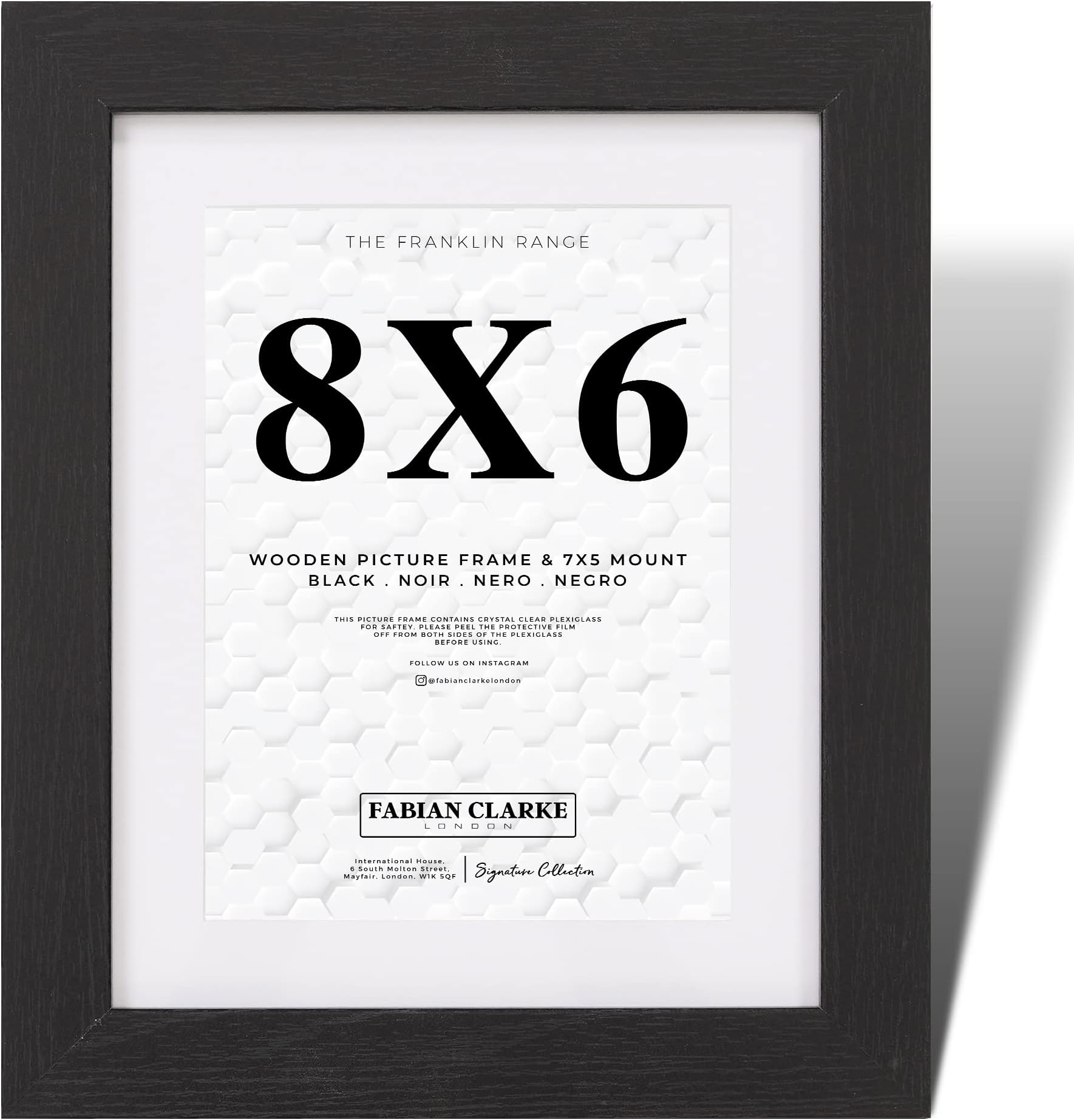 Black Nouveau Simple Design Styrene Photo Frame 6x8" : Amazon.co.uk ...