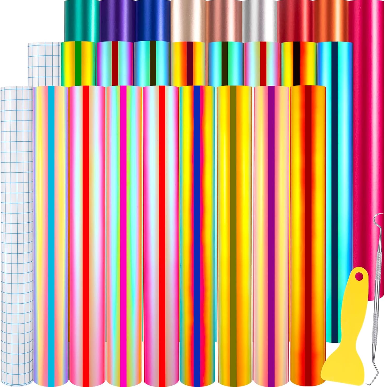 Amazon.com: Maitys 35 Pack 12" x 12'' Permanent Vinyl 15 Matte Metallic ...