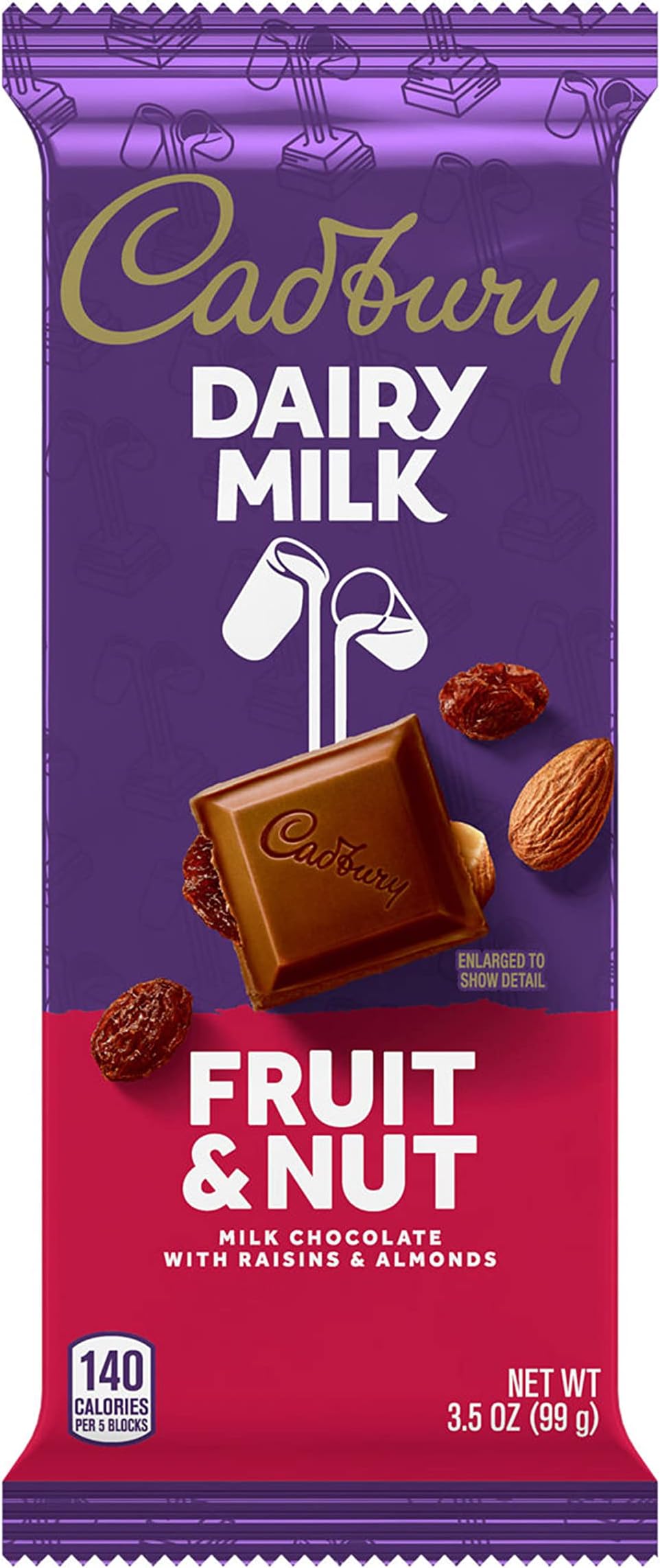 Amazon.com : CADBURY DAIRY MILK Fruit & Nut Milk Chocolate Candy Bar, 3 ...