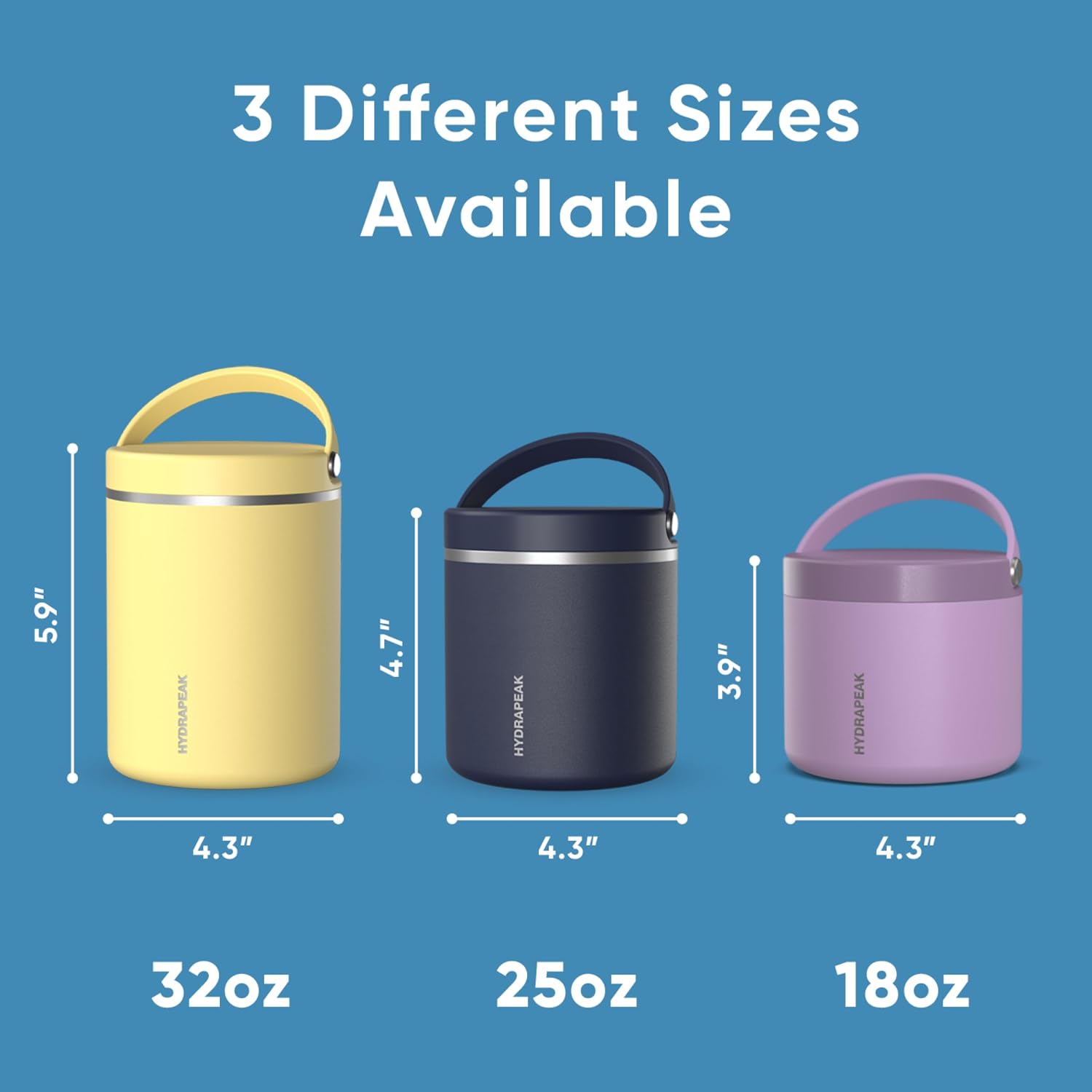 Hydrapeak 25oz Stainless Steel Vacuum Insulated Thermos Food Jar ...