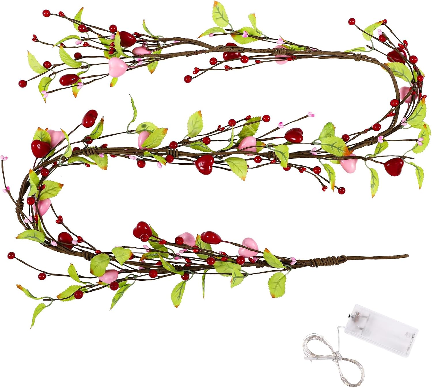 Amazon.com: 2PCS Valentines Day Decorations 5.57Ft Garland with Red ...