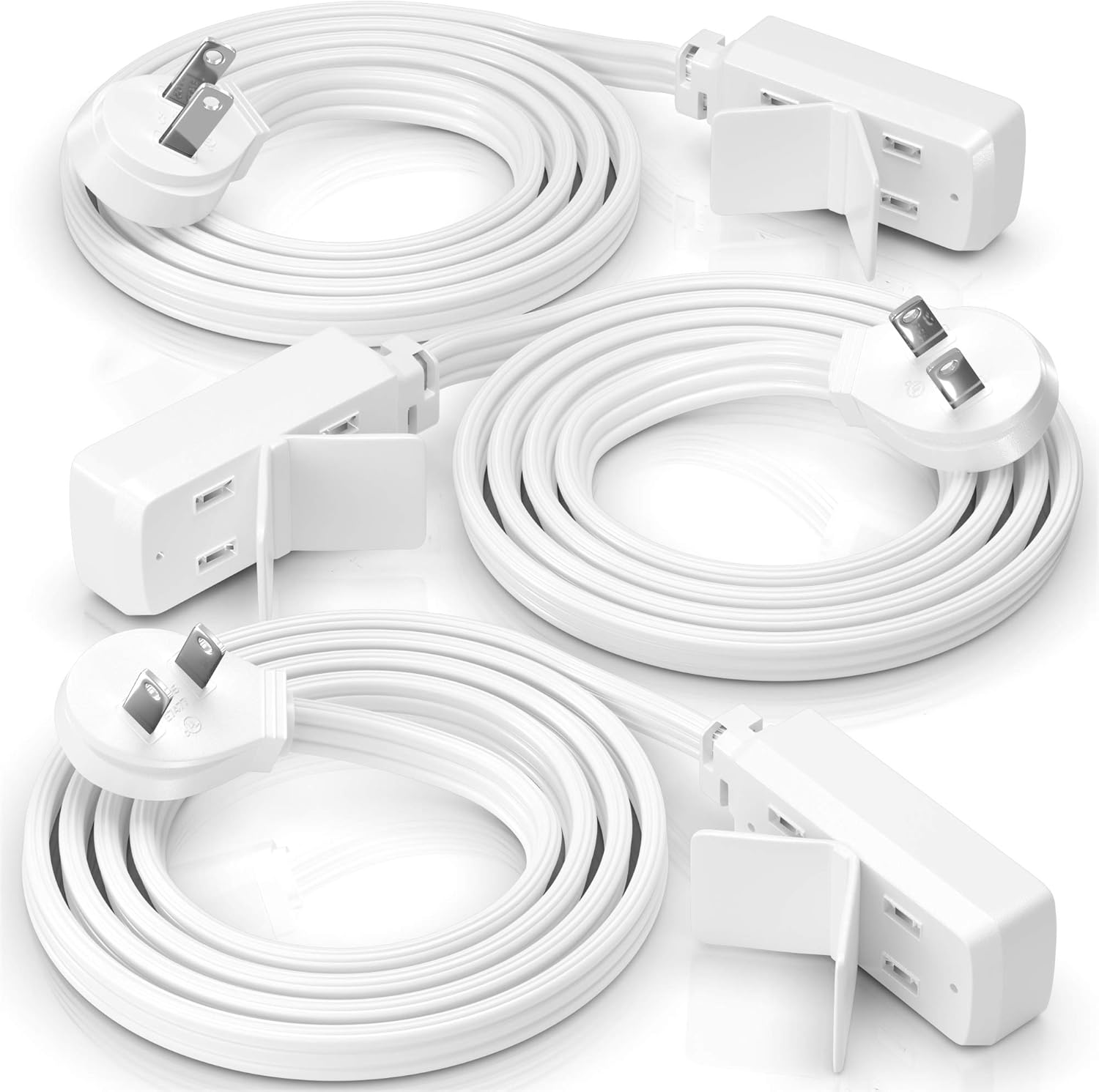 Maximm Cable 3 Foot Flat Plug Extension Cord/Wire, Multi Outlet ...