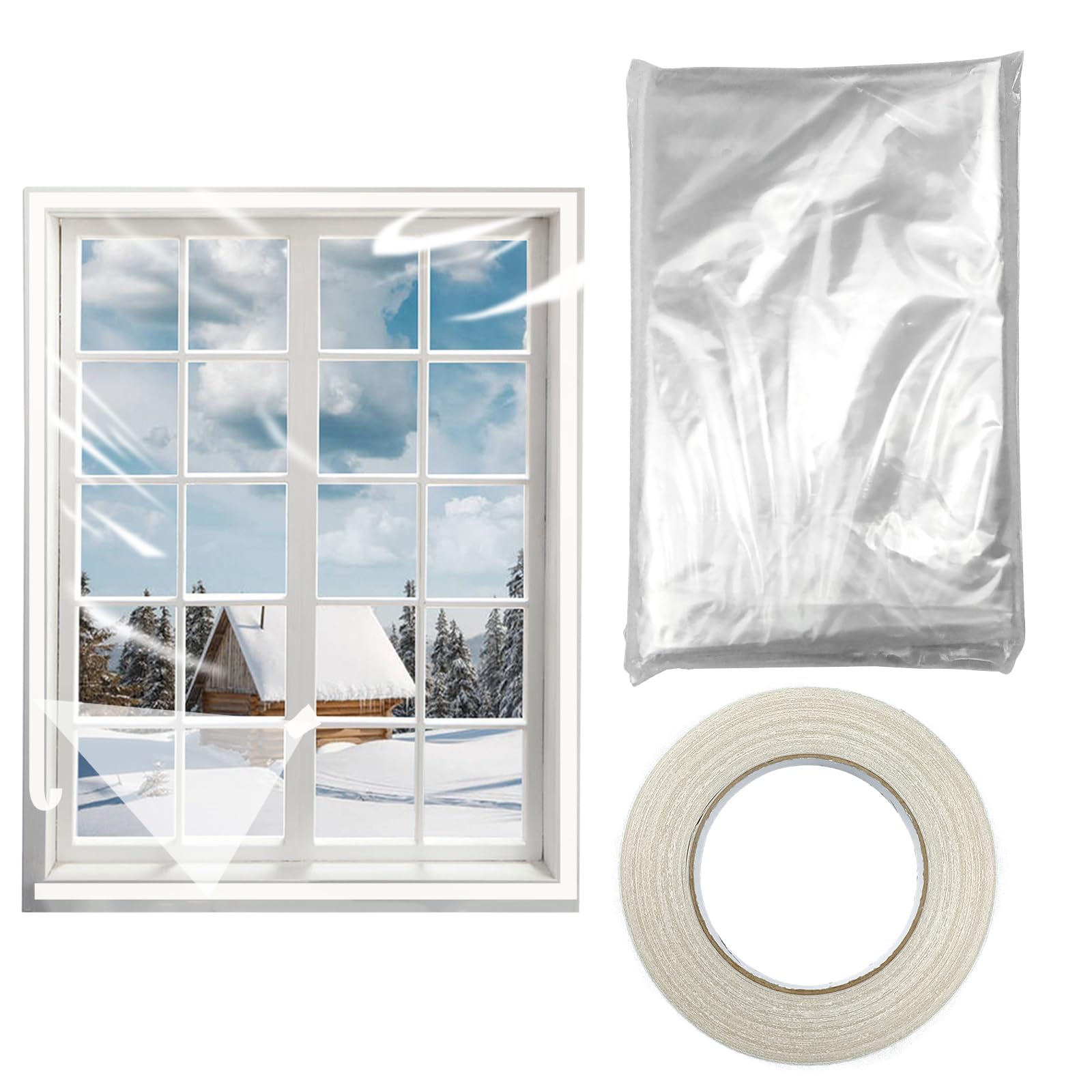 AYWEDIY Winter Window Insulation Kit,Indoor Plastic Shrink Film, Thick ...