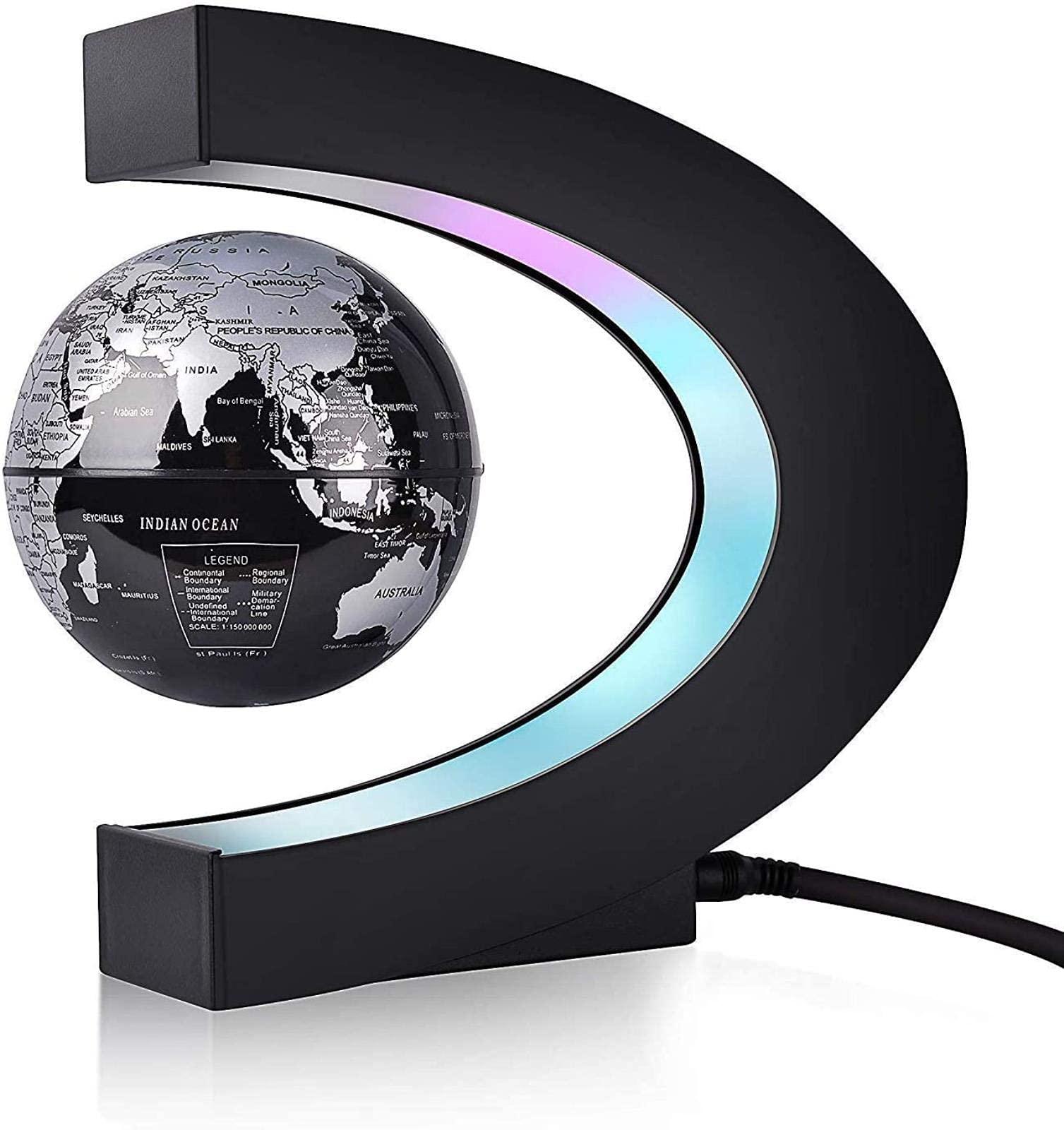 Buy Globes for Children, Floating Globe with LED Lights C Shape ...