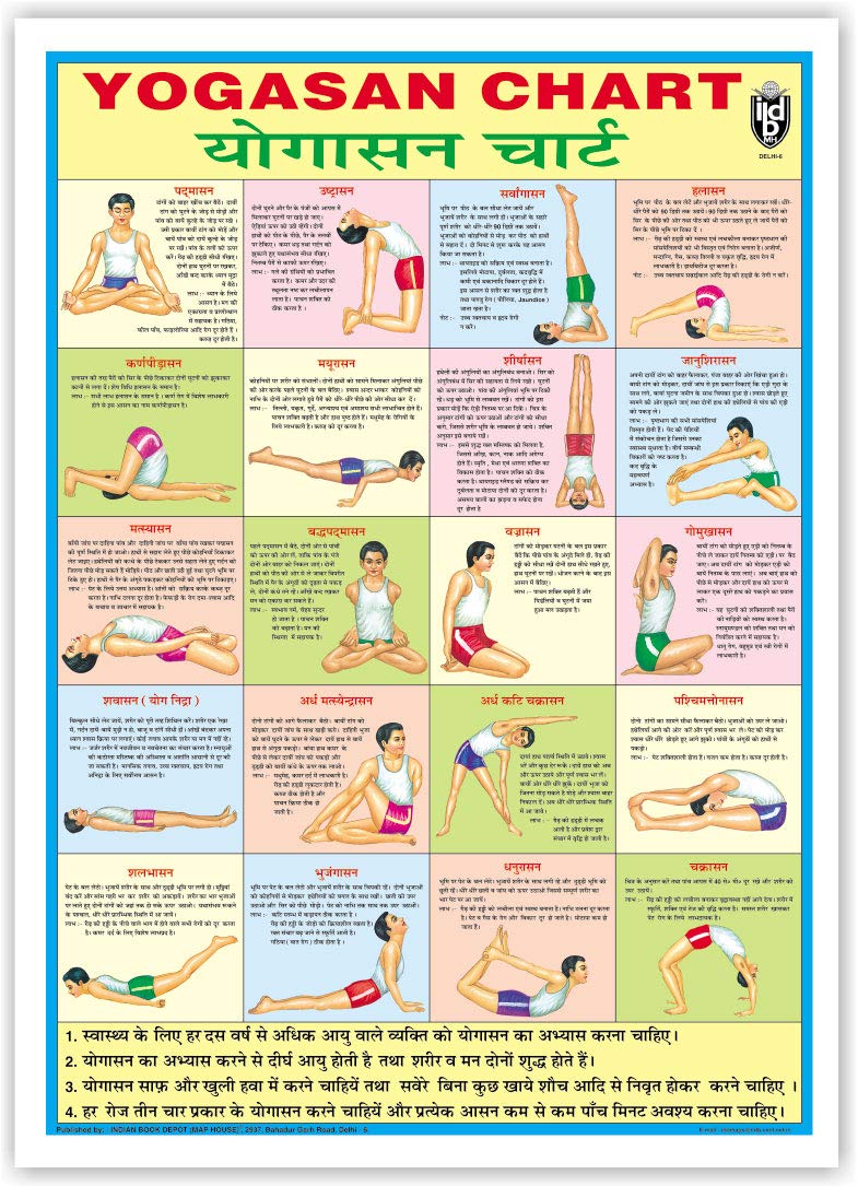 Buy Yogasan Chart (Hindi) (Size 70 x 100 cms)|Laminated both sides Book ...