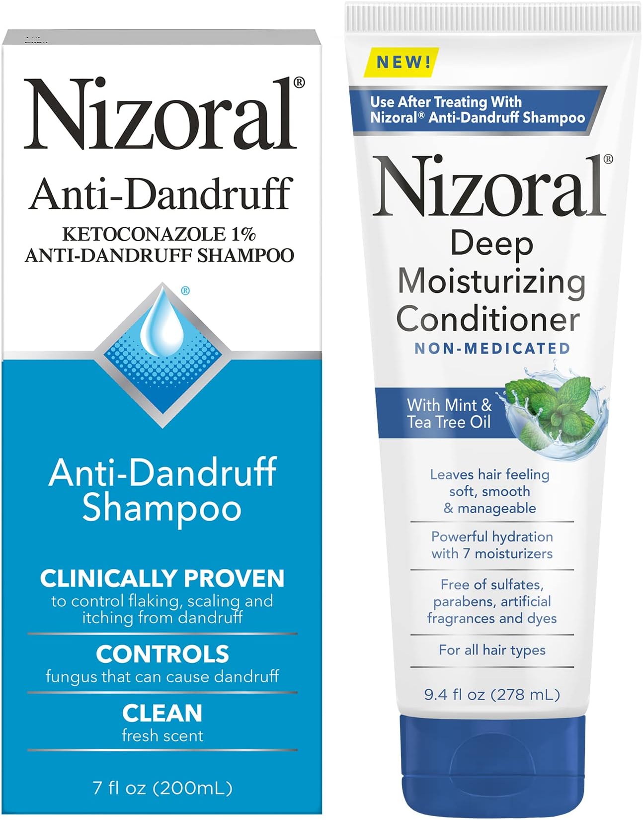 Amazon.com : Nizoral Anti-Dandruff Shampoo, 7 Oz + Deep Moisturizing ...