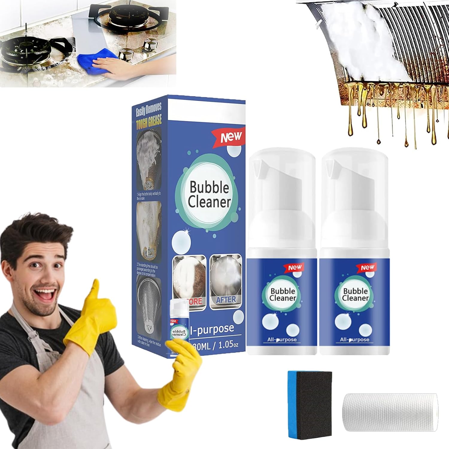 Amazon.com: Super Foam Bubble Cleaner, Super Magic Stain Remover Foam ...