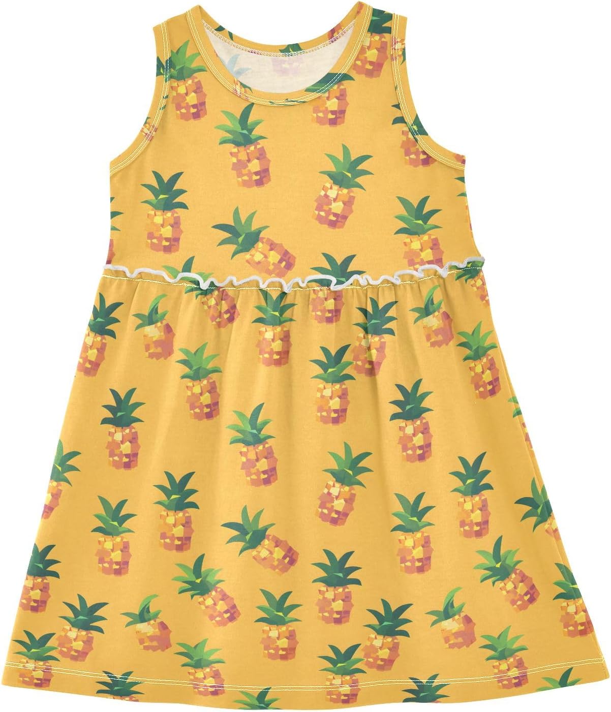 Amazon.com: Girls and Toddlers'Sleeveless Pineapple Pixel Prints Summer ...