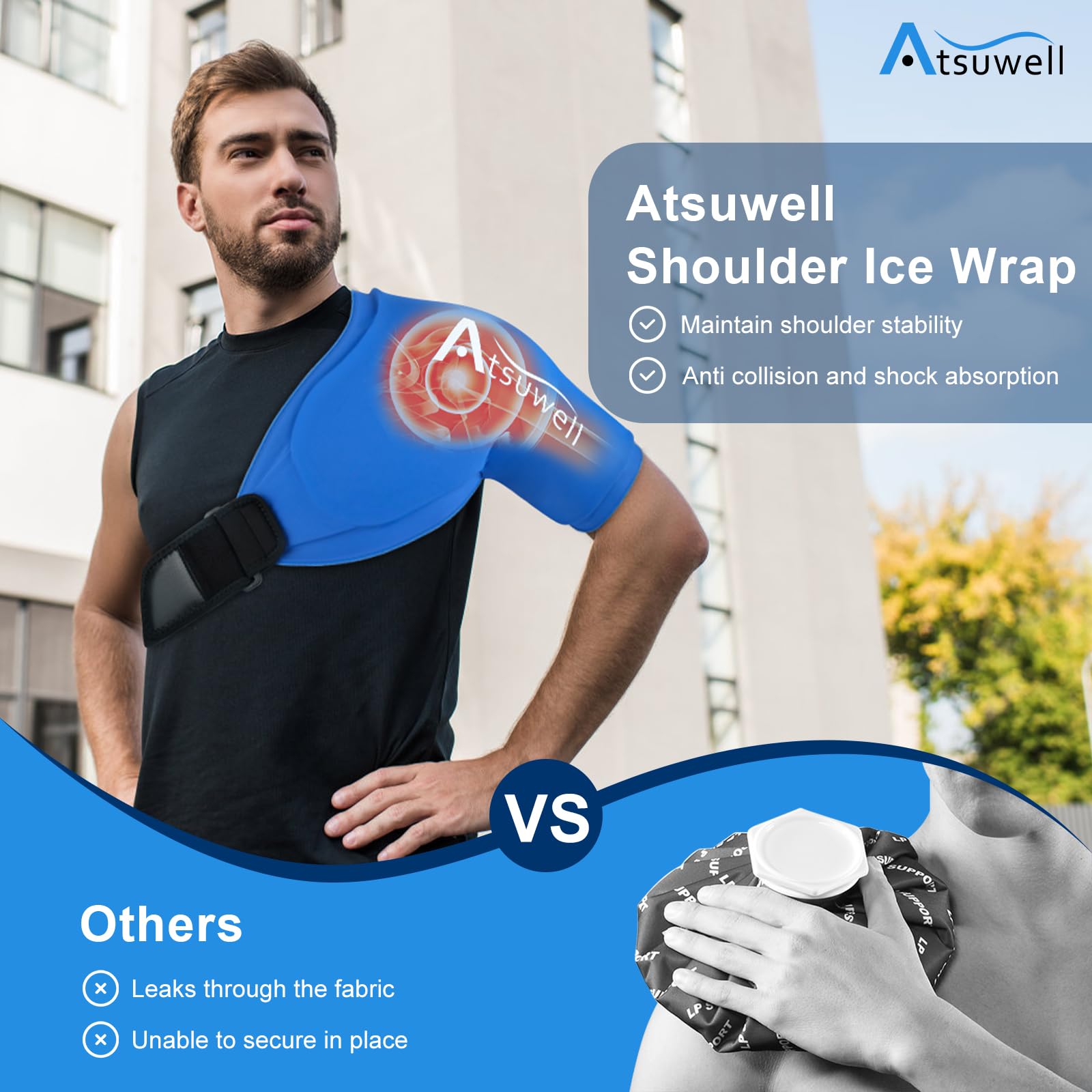 Snapklik.com : XL Shoulder Ice Pack Wrap For Pain Relief, Shoulder Ice ...