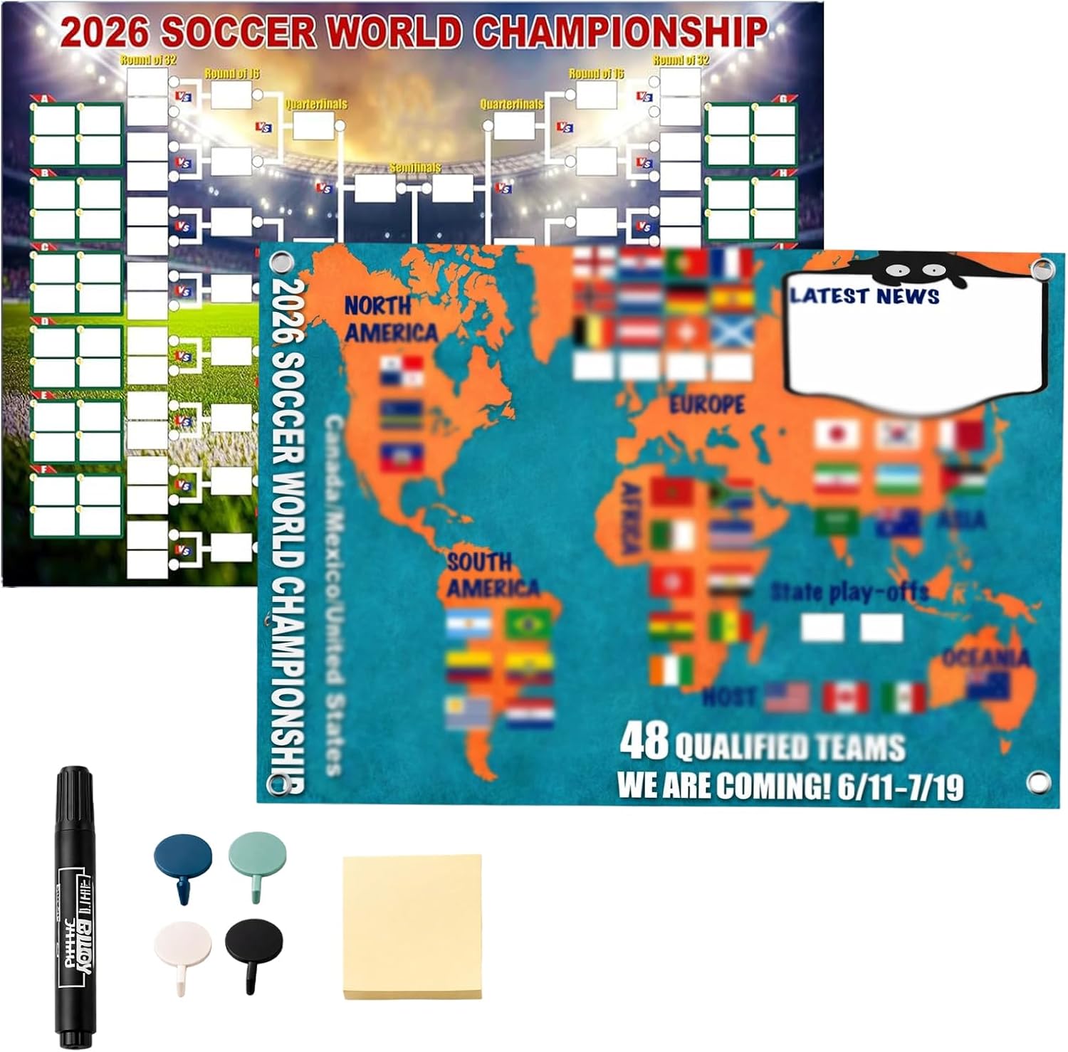 Amazon.com: World Cup 2026 Merchandise, Tournament Tracking Wall Chart ...