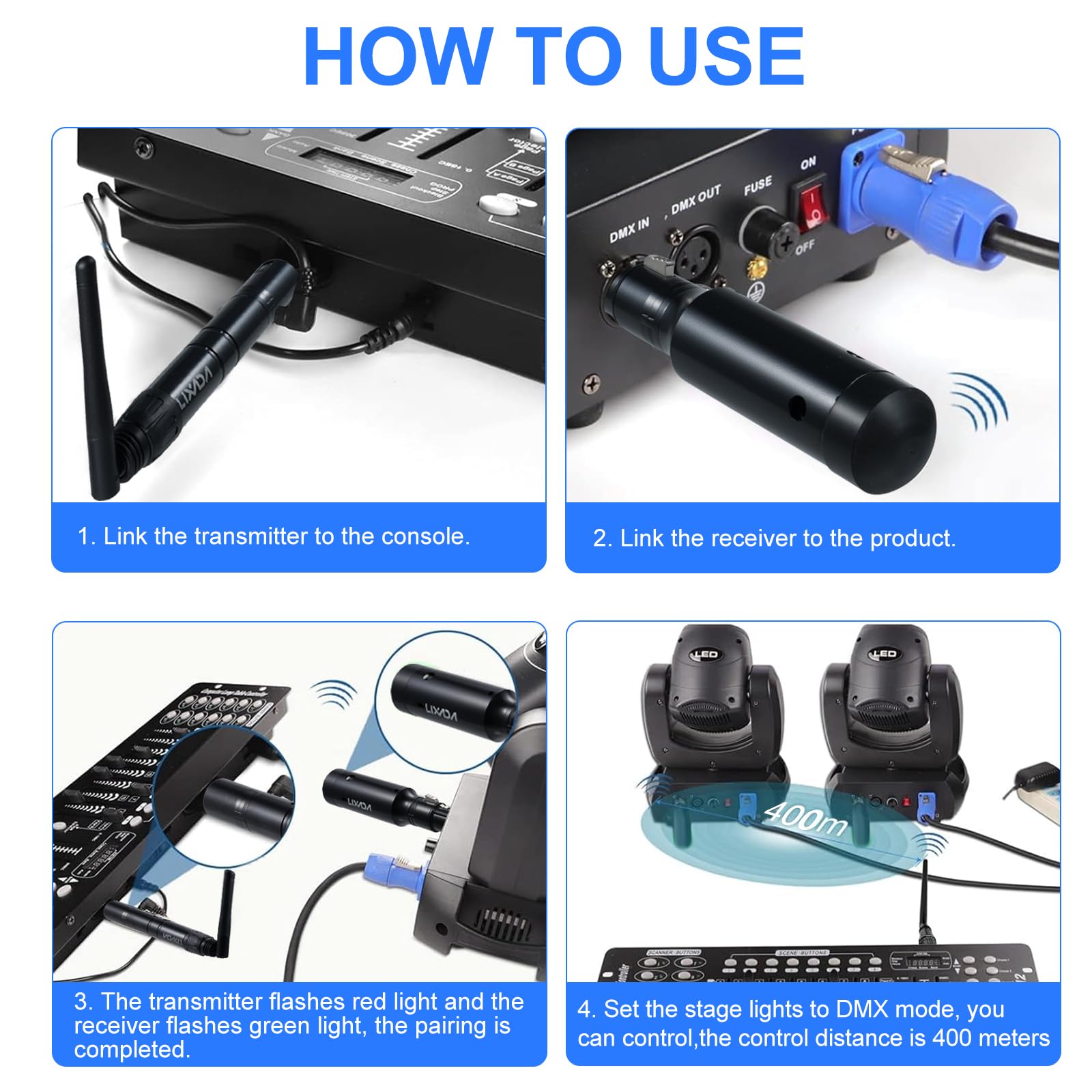 Grab The Mic Game Donner DMX512 DJ Wireless Lighting Controller ...
