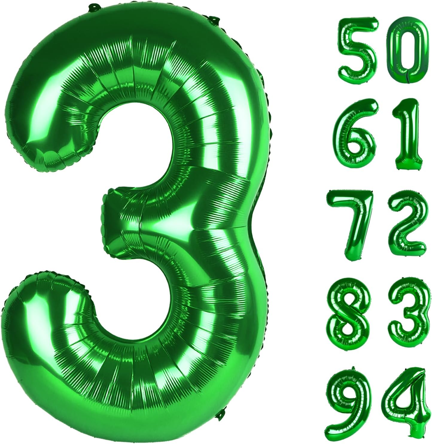 Amazon.com: Green 3 Balloon, Number Balloons 40 Inch, 3rd Birthday ...