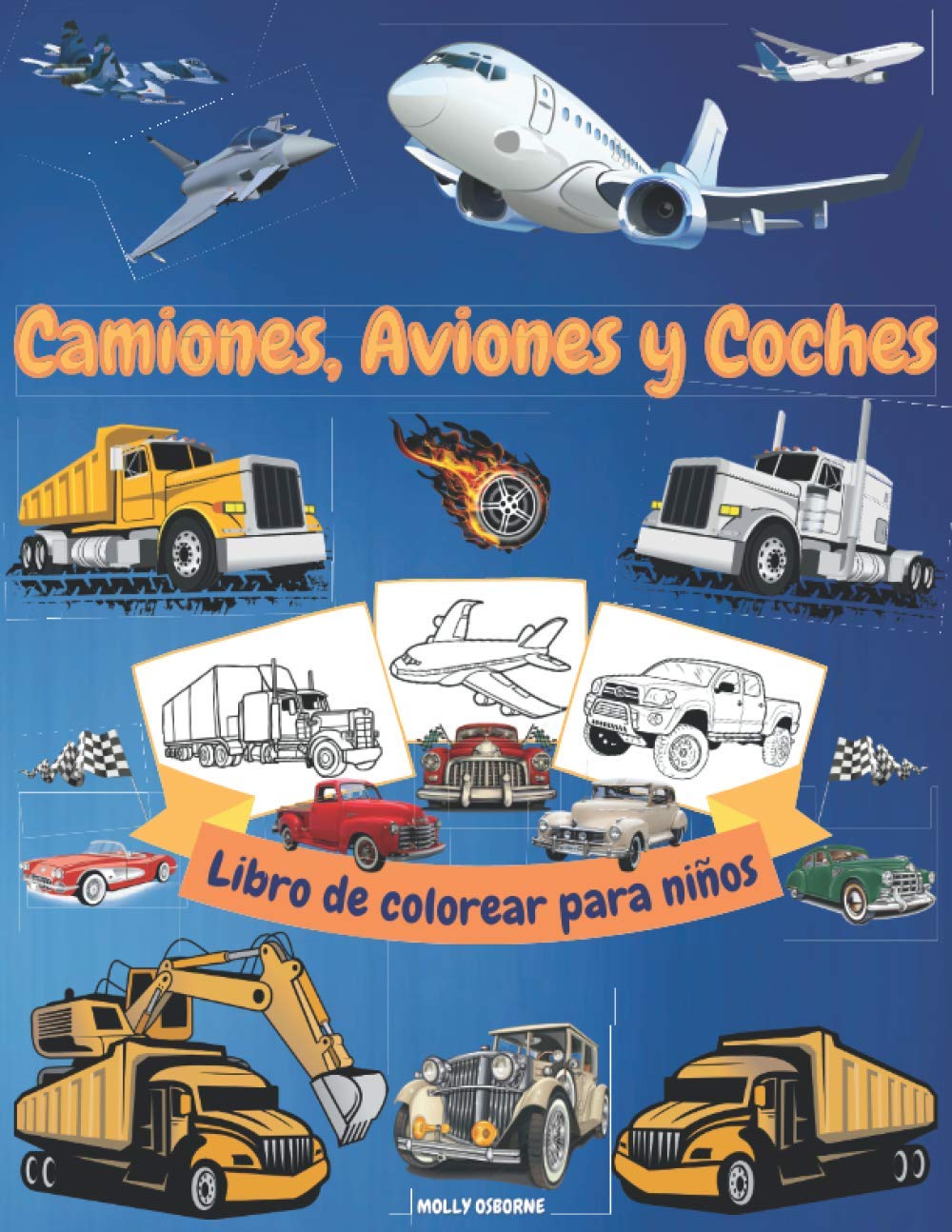 Buy Camiones, Aviones Y Coches Libro Para Colorear Para Niños: Hermosa ...
