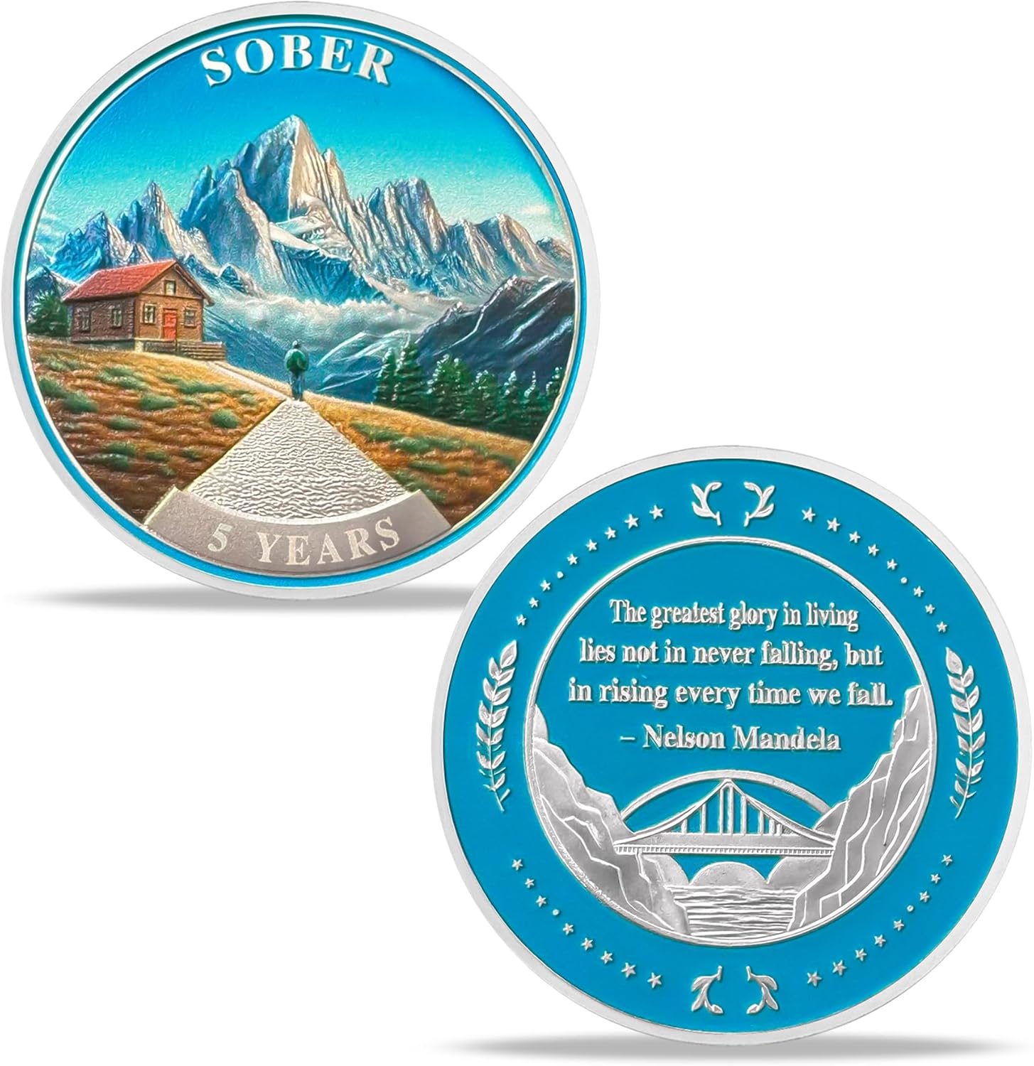 Amazon.com: 5 Year Sobriety Coin Gifts | Mountain Cabin AA Chip ...