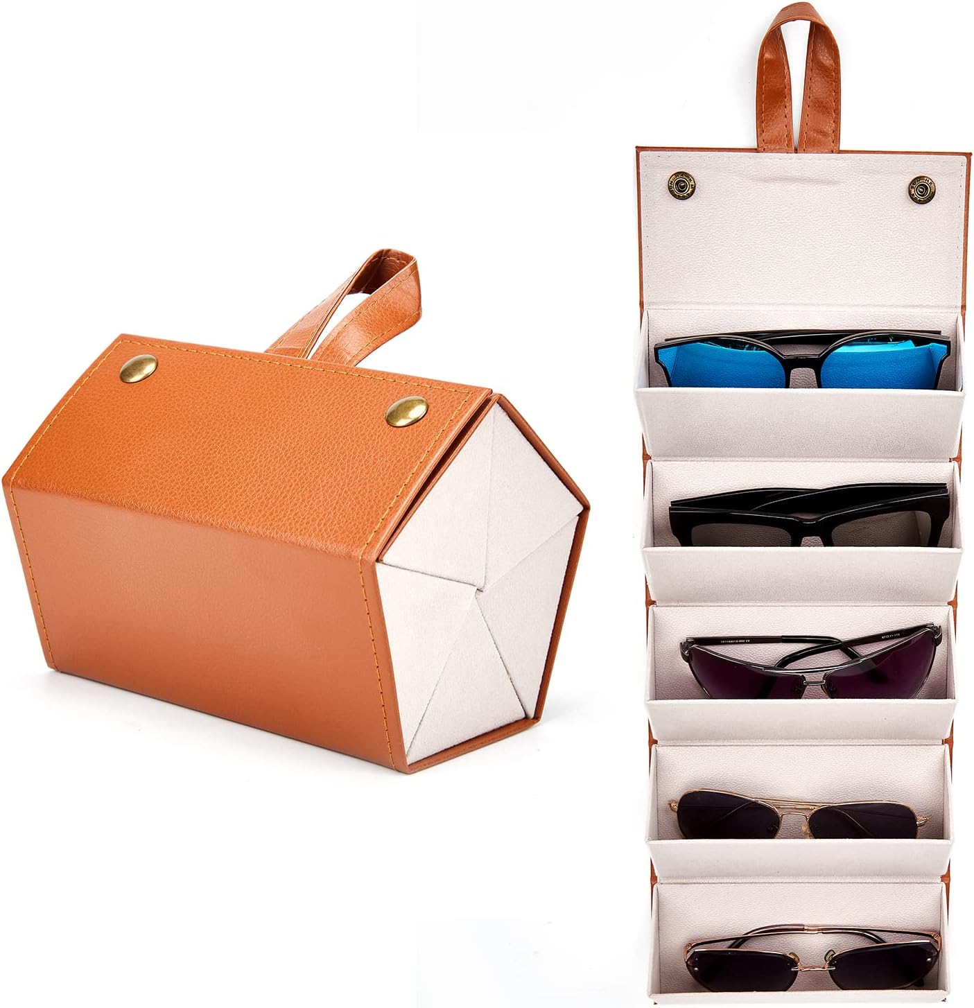 ICMPLI Sunglasses Case Organizer, 5 Slots Travel Portable Glasses Case ...