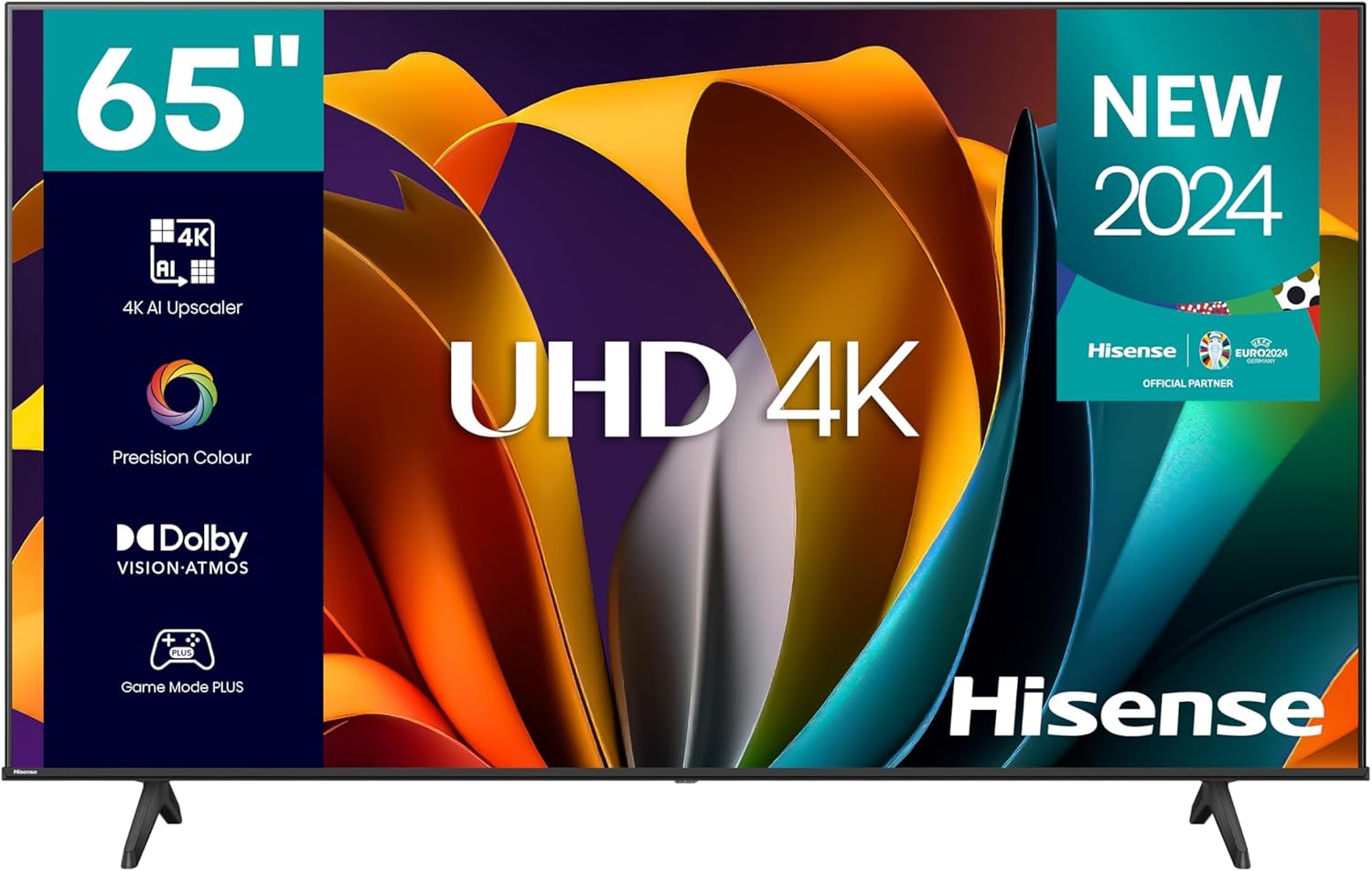 Hisense TV 65 inch 4K Ultra HD 65A6N Smart TV VIDAA U7, Dolby Vision ...