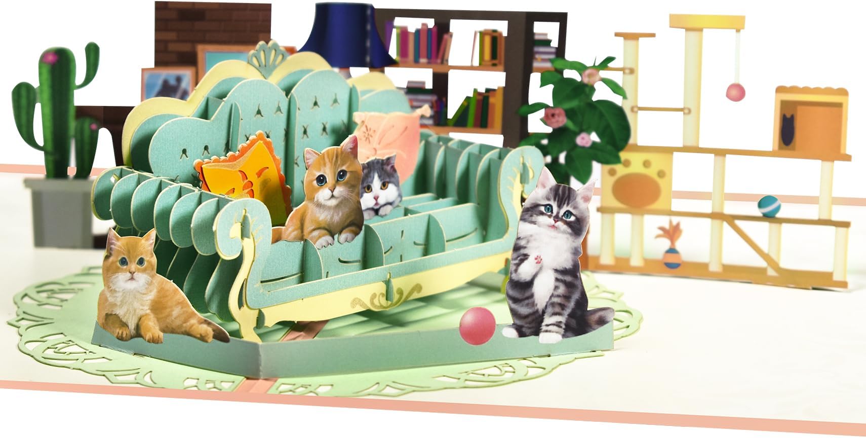 Amazon.com : Magic Ants 3D Pop Up Cat-Themed Birthday Greeting Card - A ...