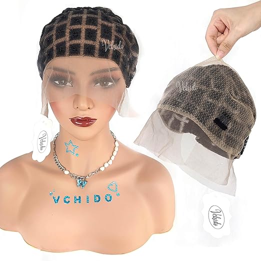 Amazon.com: VCHIDO Pre-knotted Full Double Lace Braided Wig Cap For ...