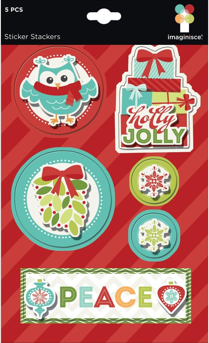 Amazon.com: Imaginisce Colors of Christmas Sticker Stackers Dimensional ...