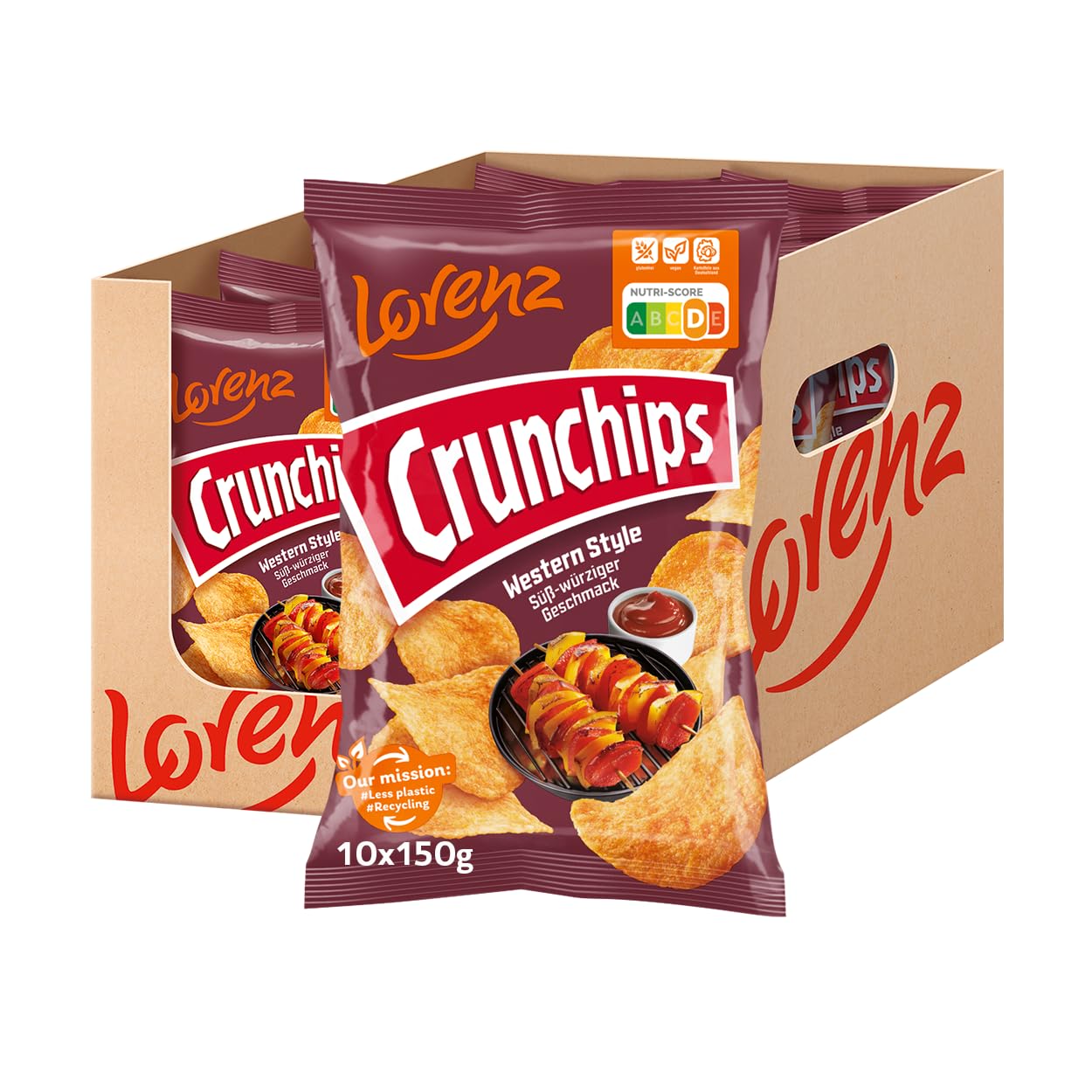 LORENZ | Crunchips Western Style | 10 x 150 g | vegan : Amazon.de ...