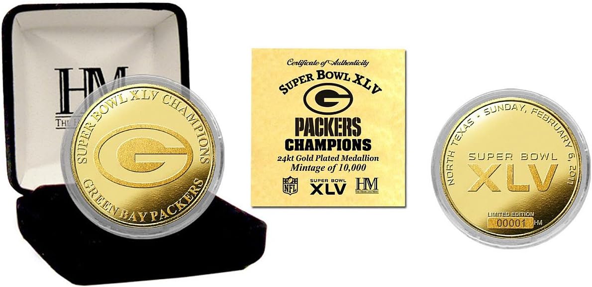 Amazon.com : NFL Green Bay Packers Super Bowl 45 Champions Gold Coin ...