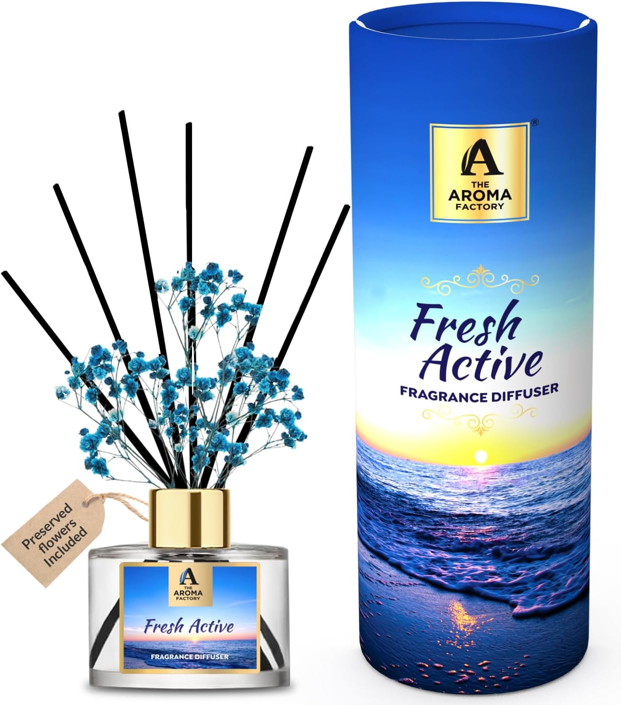 Amazon.com: The Aroma Factory Fragrance Reed Diffuser Set with Natural ...
