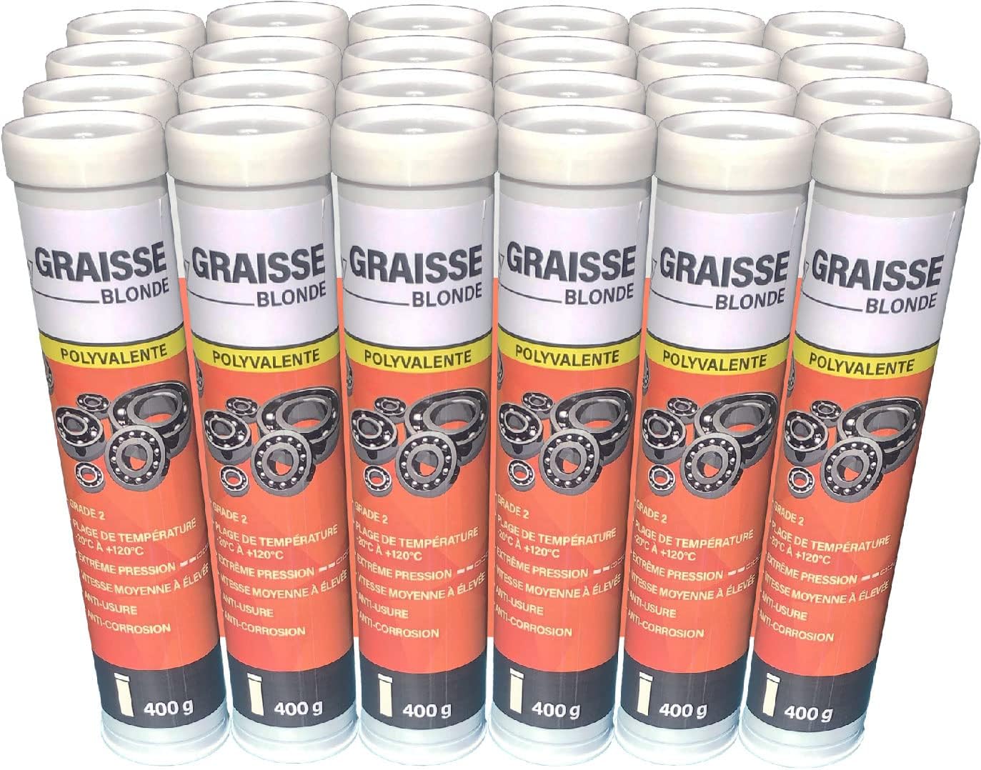 Lot de 12 cartouches de graisse multi-usage de 400 ml, lithium, NLGI 2 ...