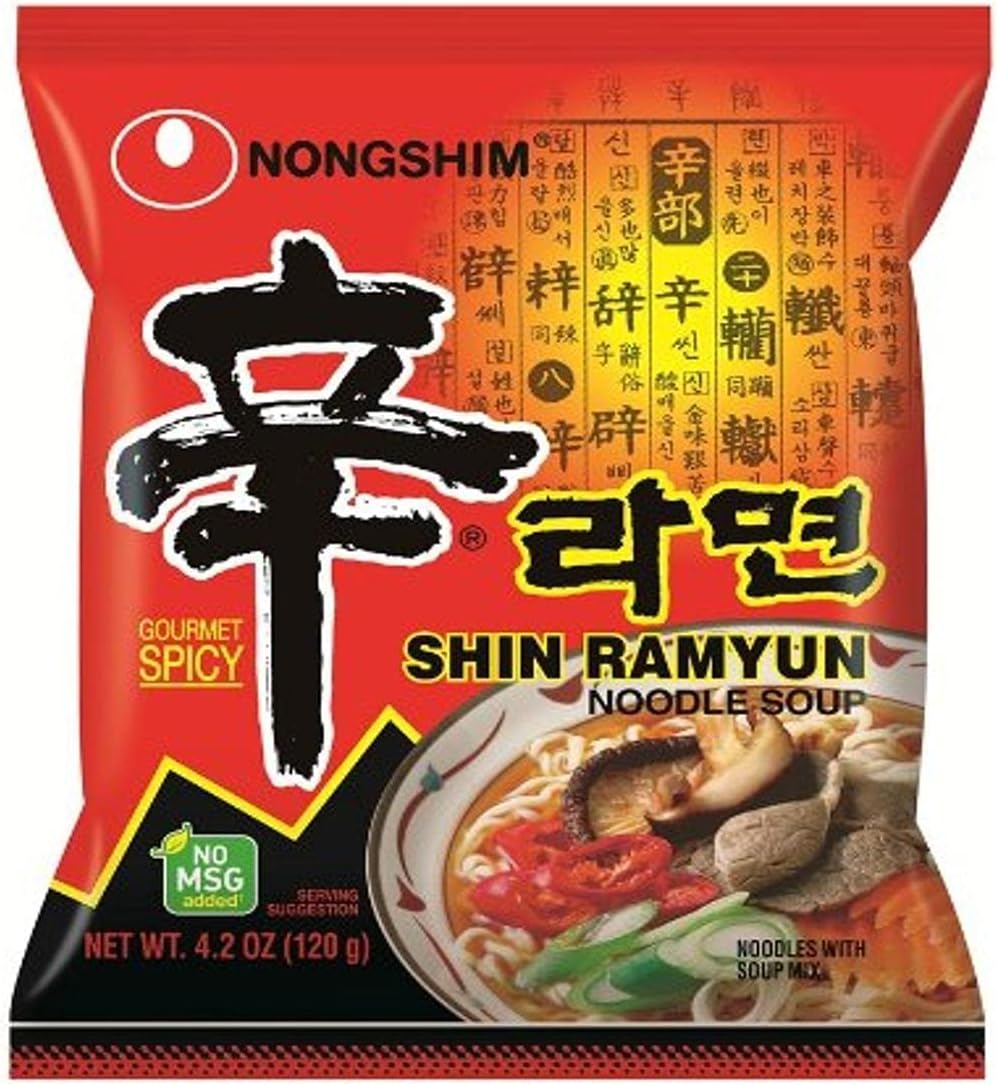 Amazon.com : Nongshim Shin Noodle Ramyun, Gourmet Spicy Picante, 4.2 ...
