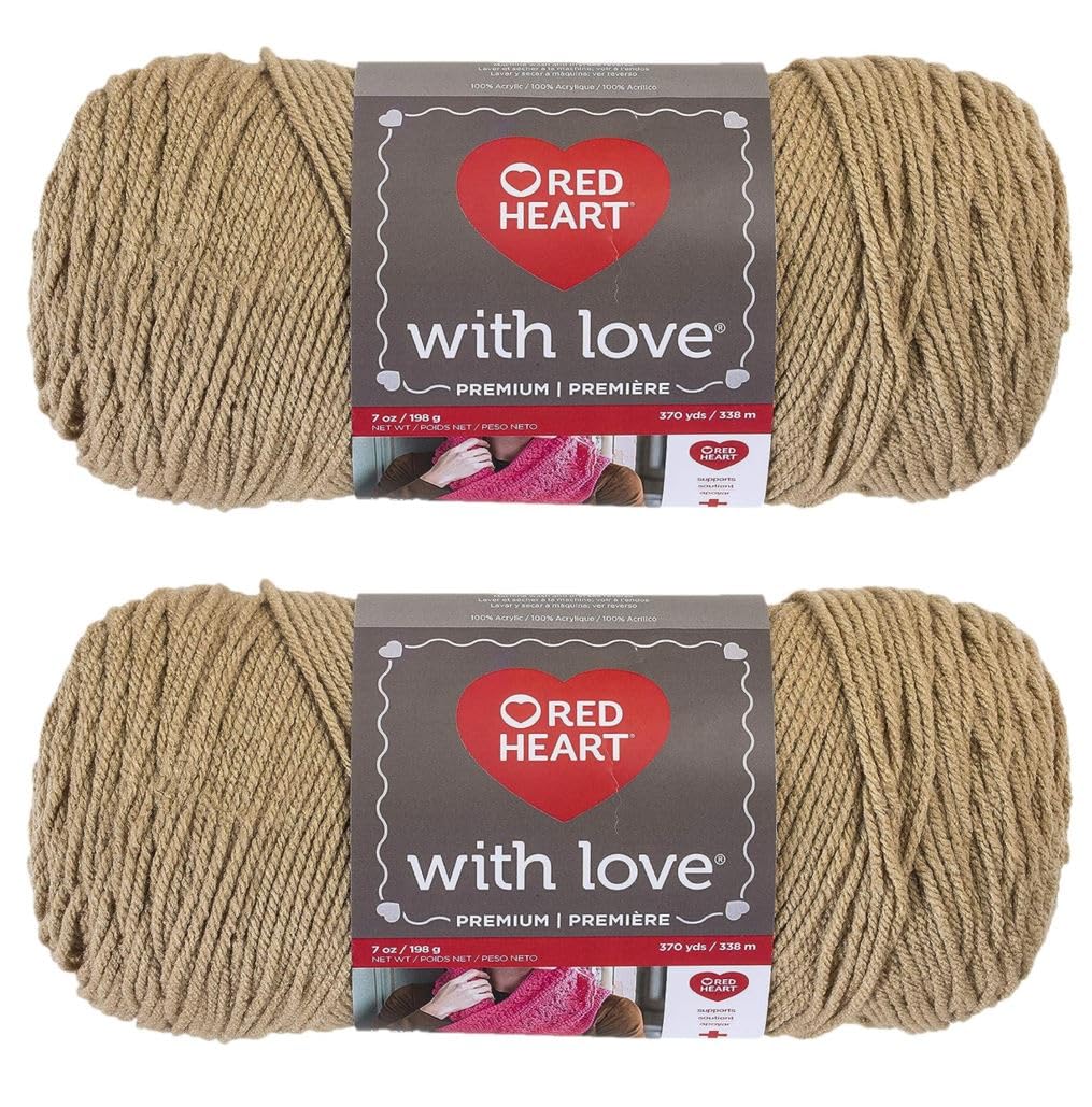 Amazon.com: Red Heart with Love Yarn, 2-Pack Tan, Tan 2 Pack