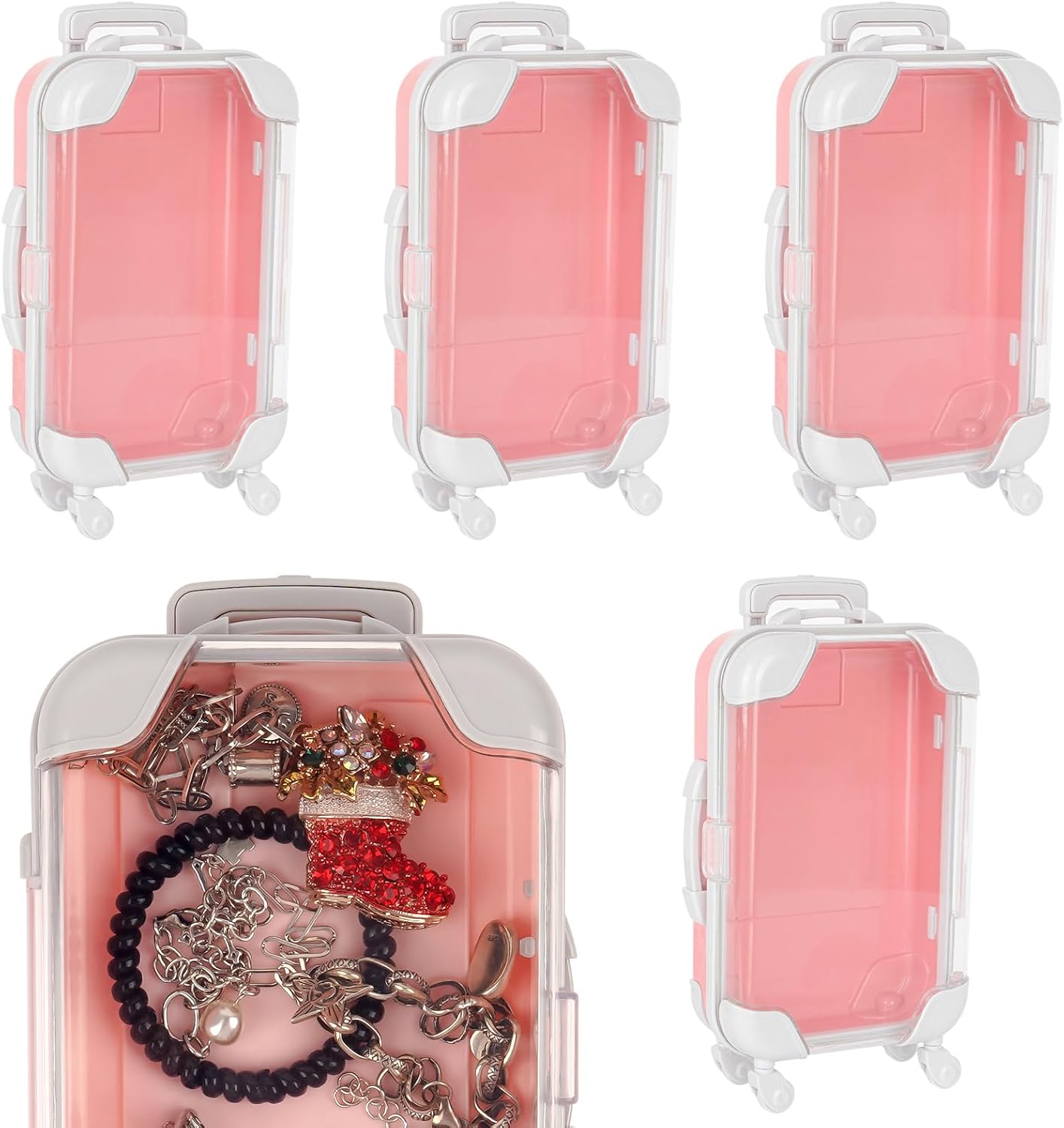 Amazon.com: Biiange Mini Suitcase Favor Boxes, Plastic Candy & Jewelry ...