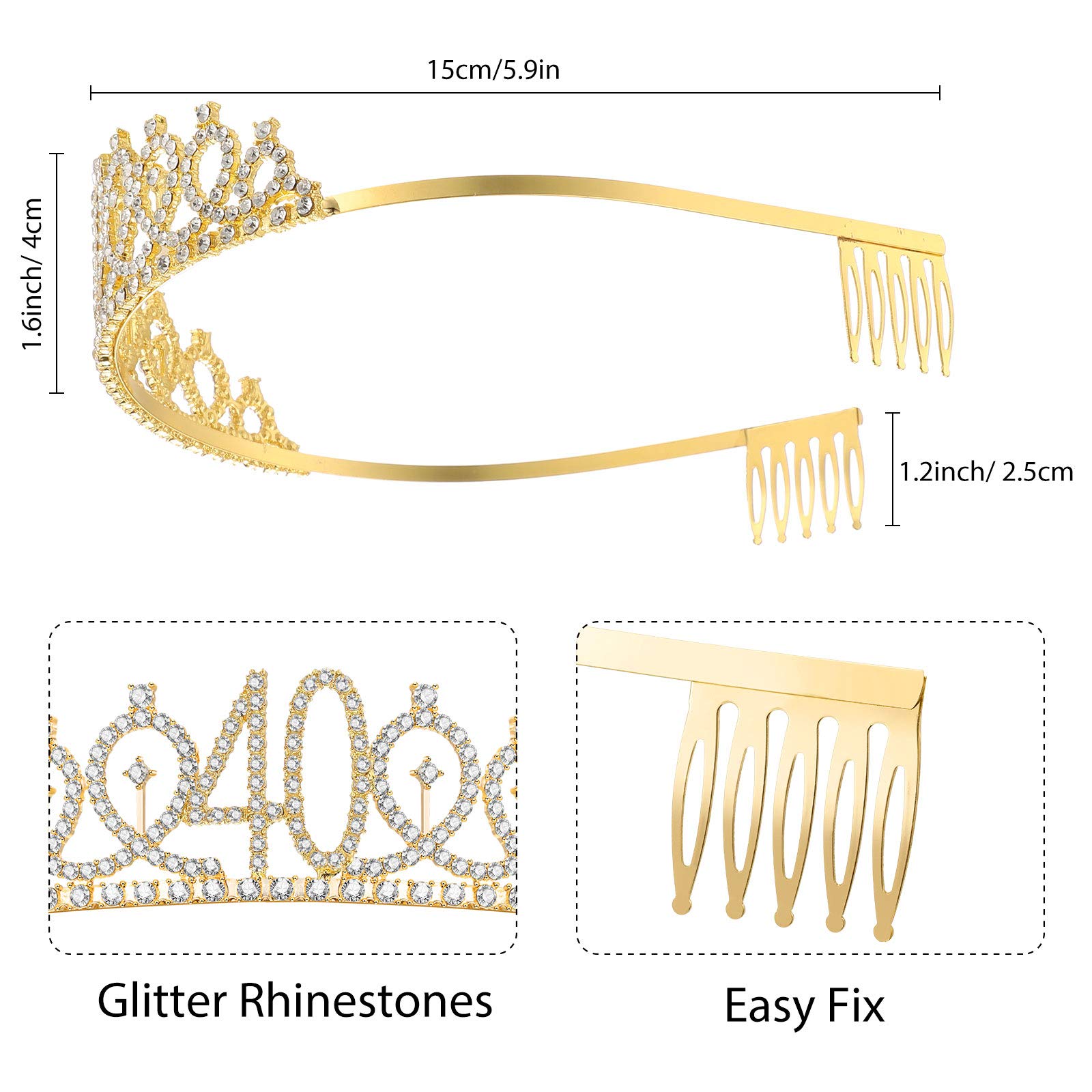 WILLBOND 40th Birthday Sash and Tiara Set for 40th Birthday Fabulous ...