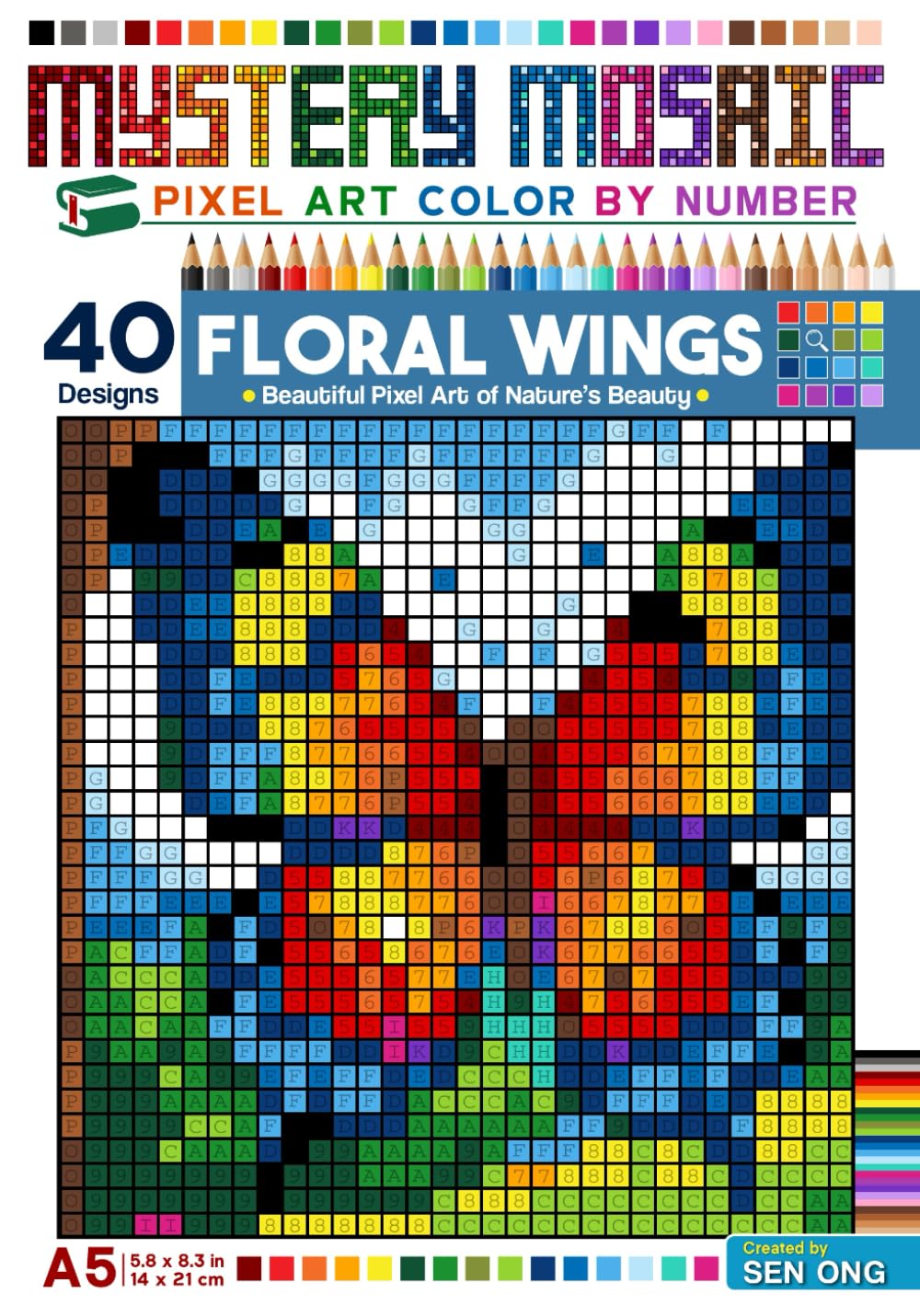 Amazon.com: Floral Wings Mystery Mosaic Color By Number: Beautiful ...