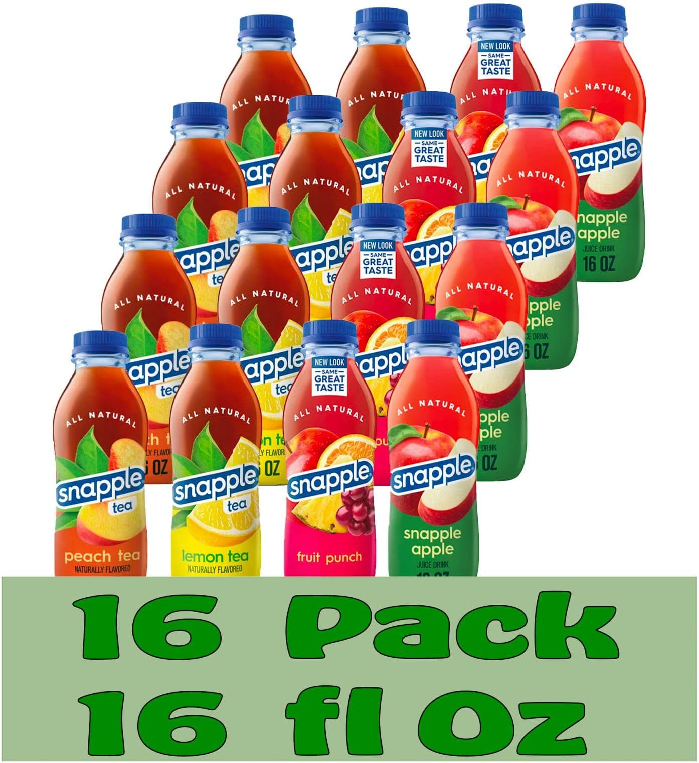 Amazon.com : Snapple Variety Pack All Natural Fruit Juice 16 fl oz ...