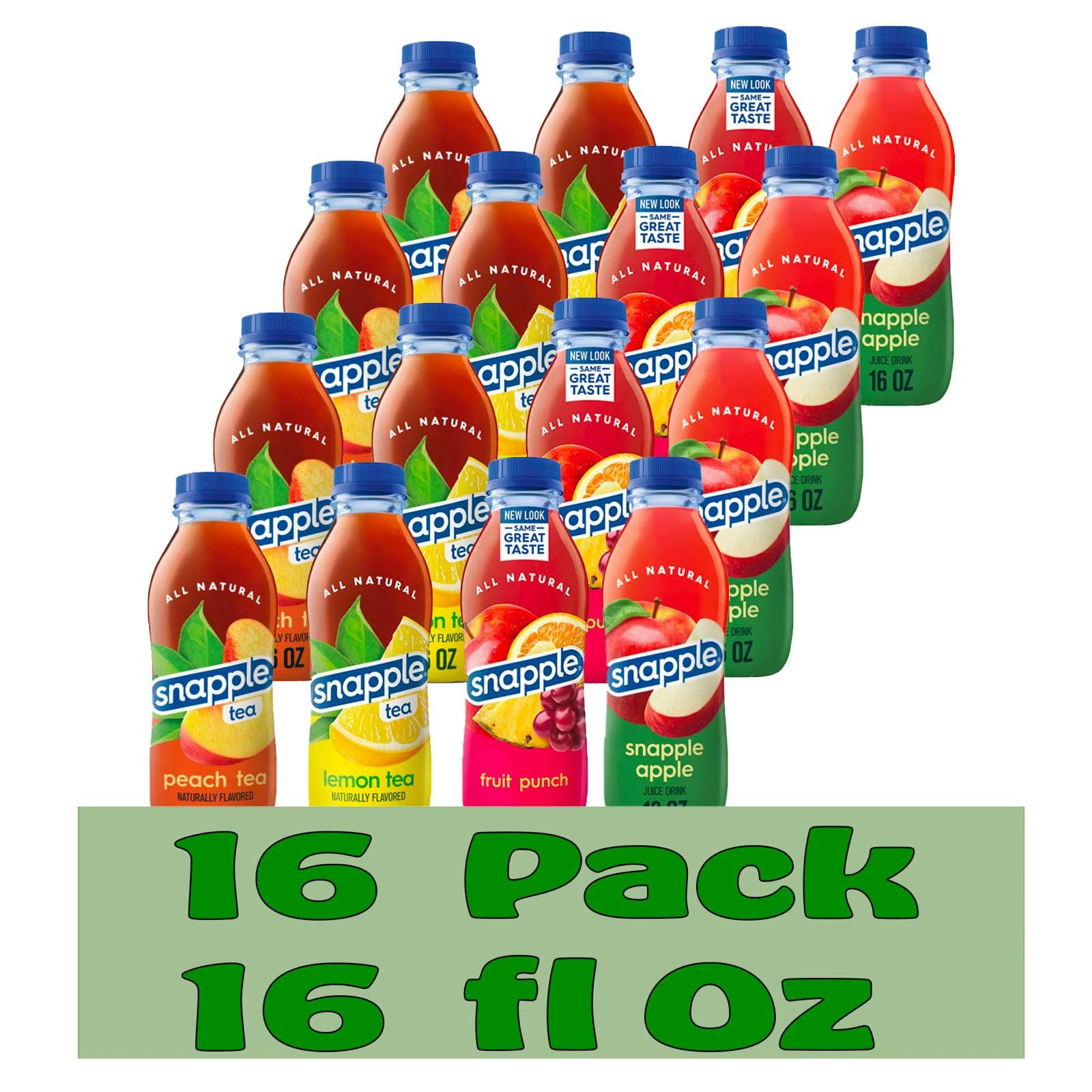 Amazon.com : Snapple Variety Pack All Natural Fruit Juice 16 fl oz ...
