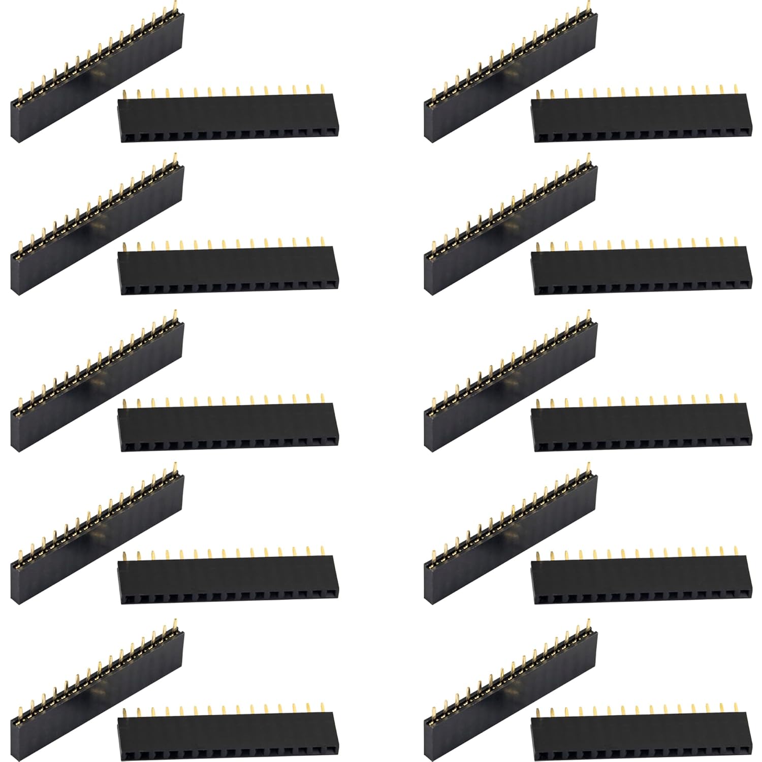 Amazon.com: 20pcs Female Pin Header 1x15 Pins Single Row 2.54mm 0.1 ...