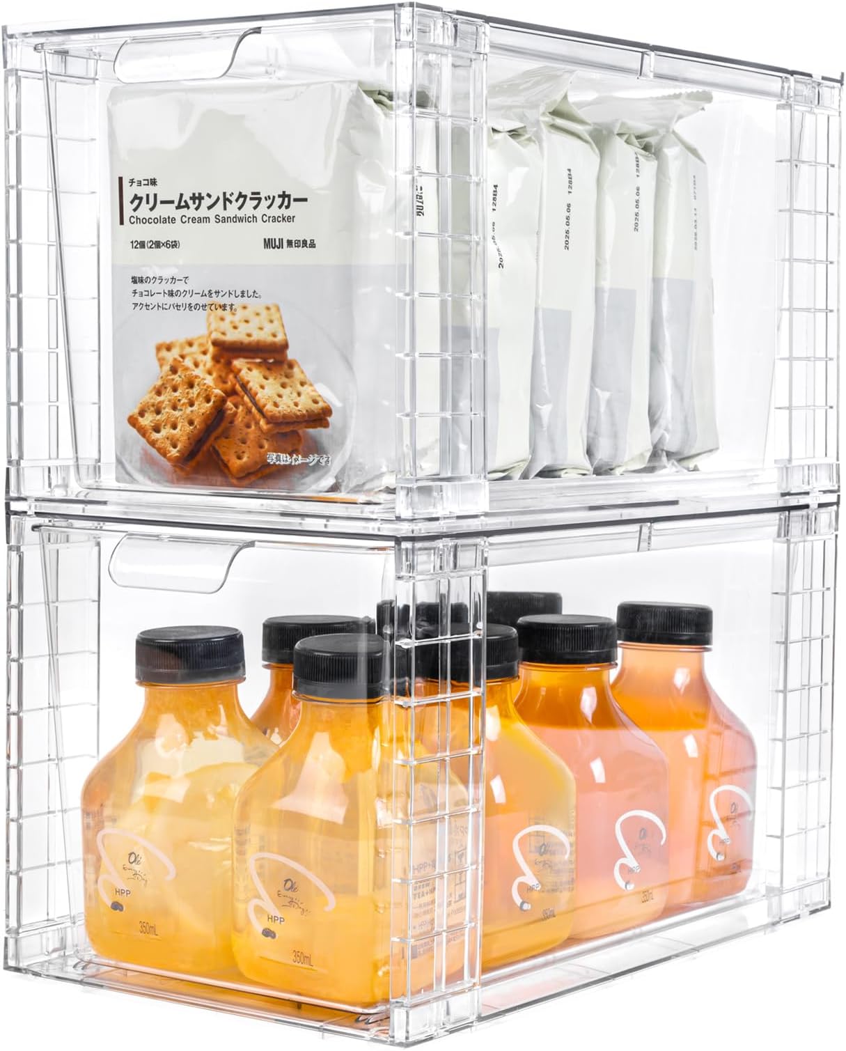 Amazon.com: 2Pack Large Stackable Storage Organizer Drawers,Clear ...