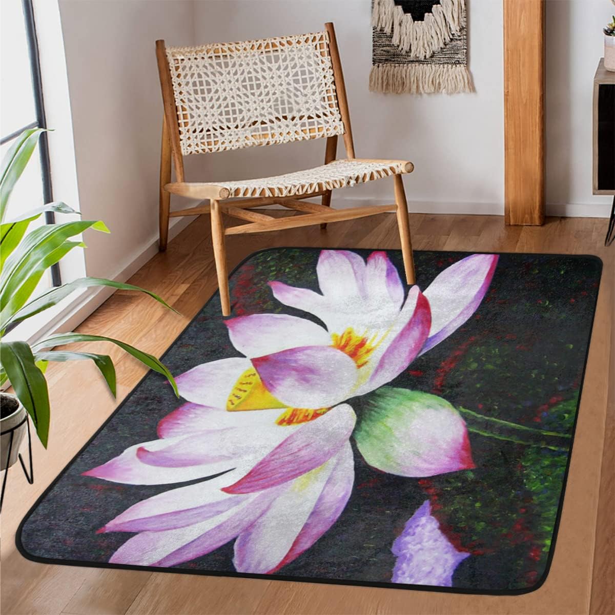 Amazon.com: Lotus Flower Floral Summer Painting Area Rugs for Living ...