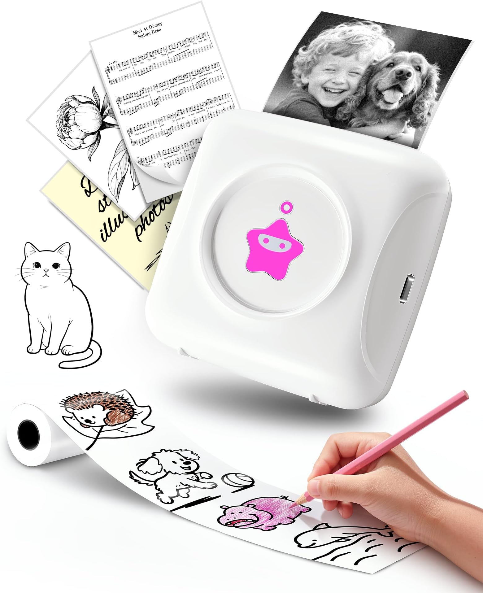Amazon.com : Memolife M02L Mini Printer Sticker Maker - Inkless Printer ...
